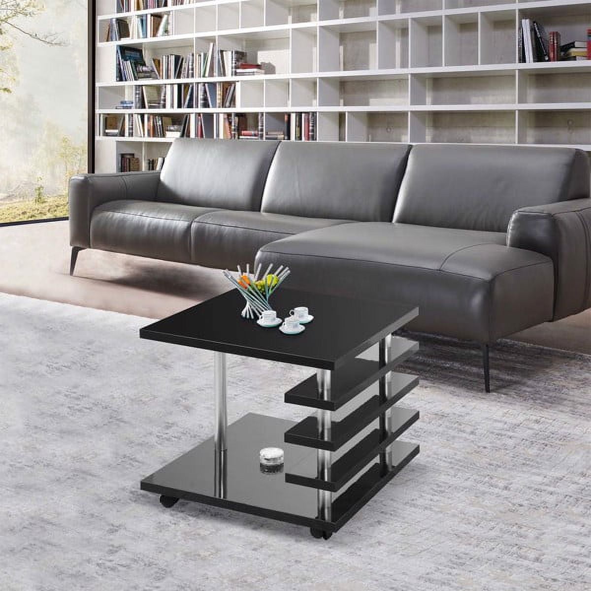 IM Beauty Rotate 360 Degree ,Coffee Table with Led Lights, Mobile Black ...