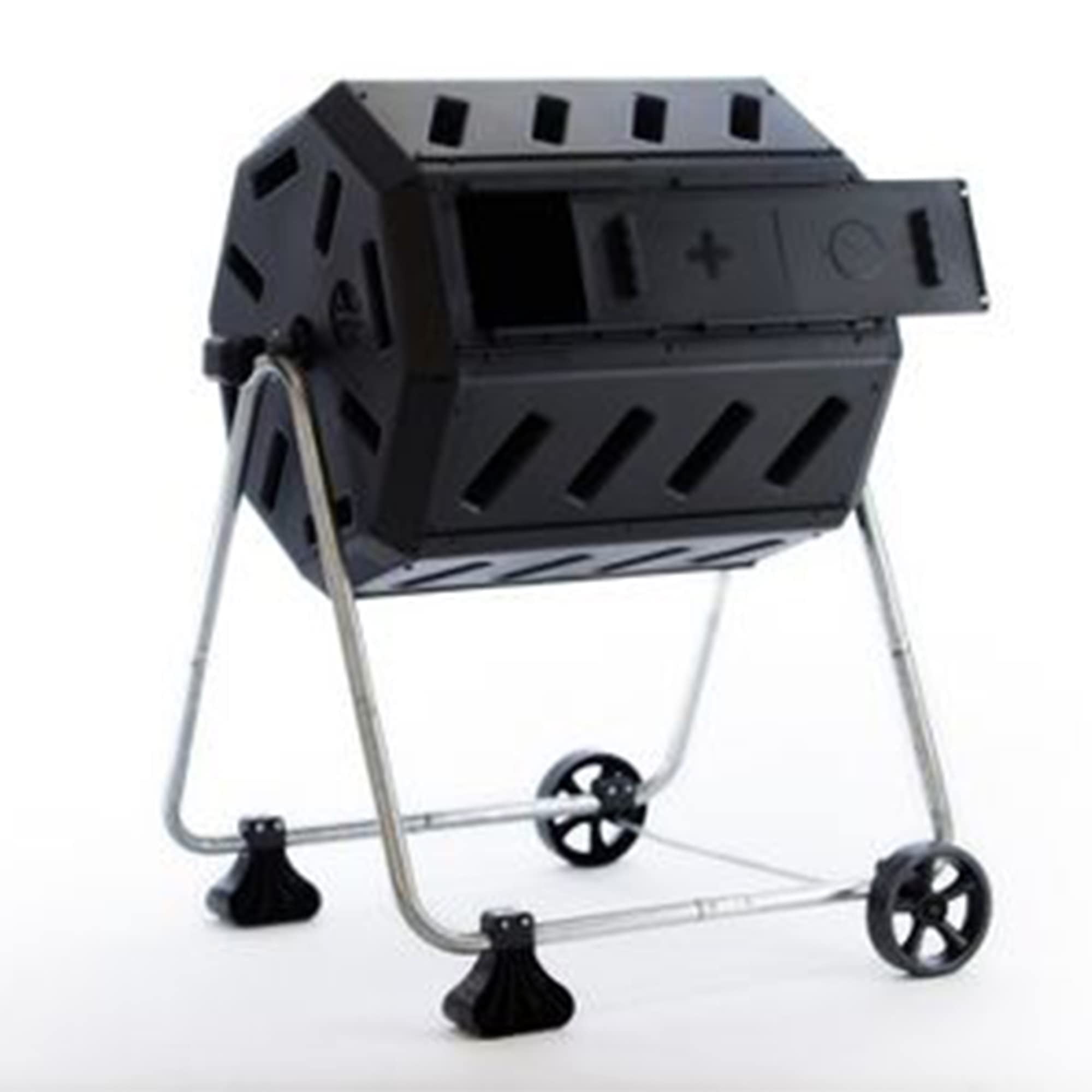 IM4000-WK 37 Gallon Plastic Dual Chamber Tumbling Composter Outdoor ...