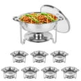 IMACONE 5QT Chafing Dish Buffet Set, 8 Pack Stainless Steel Warmer Trays, Round Glass Lid ...