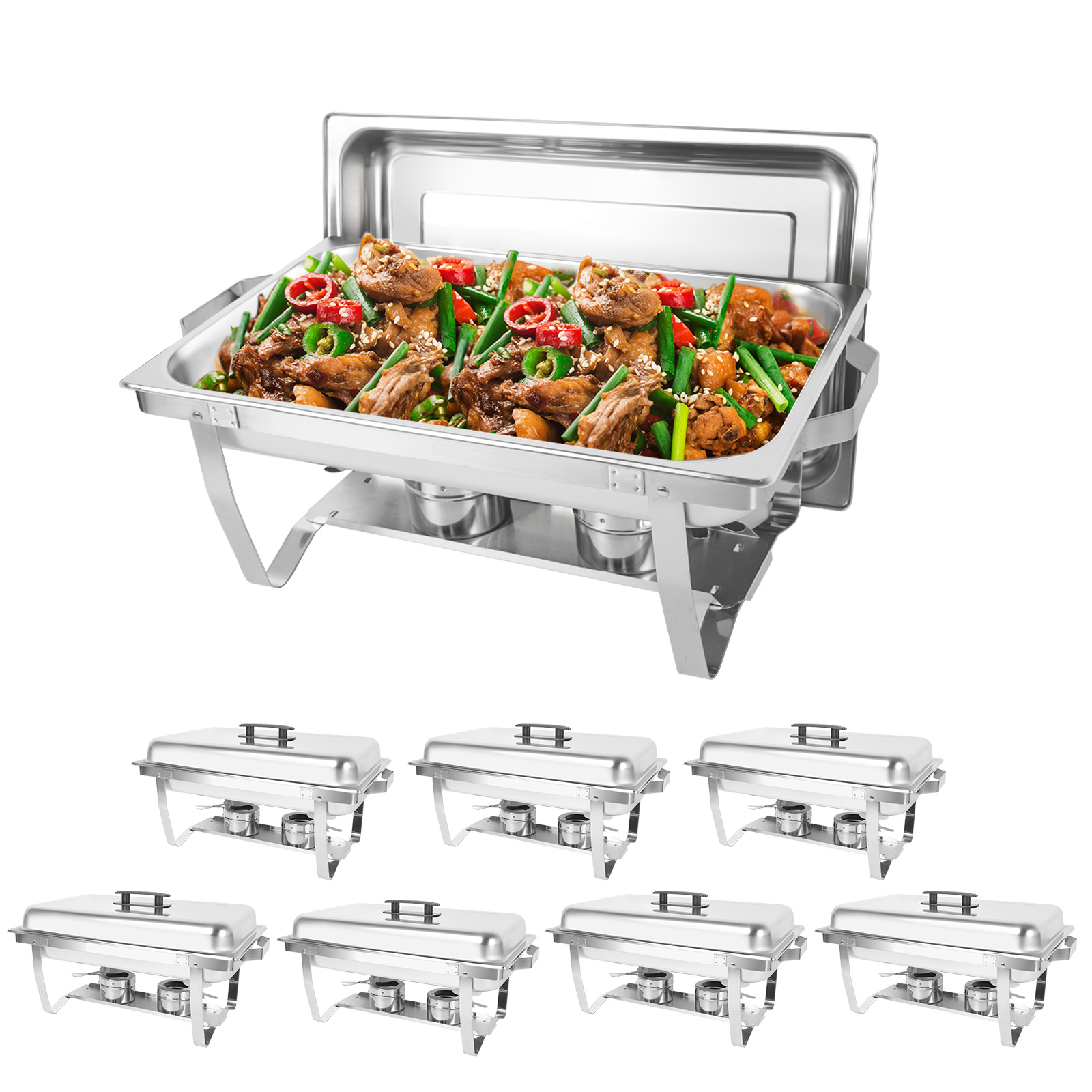 ZenSports 8QT Stainless Steel Chafing Dish, Full Size Buffet Set with ...