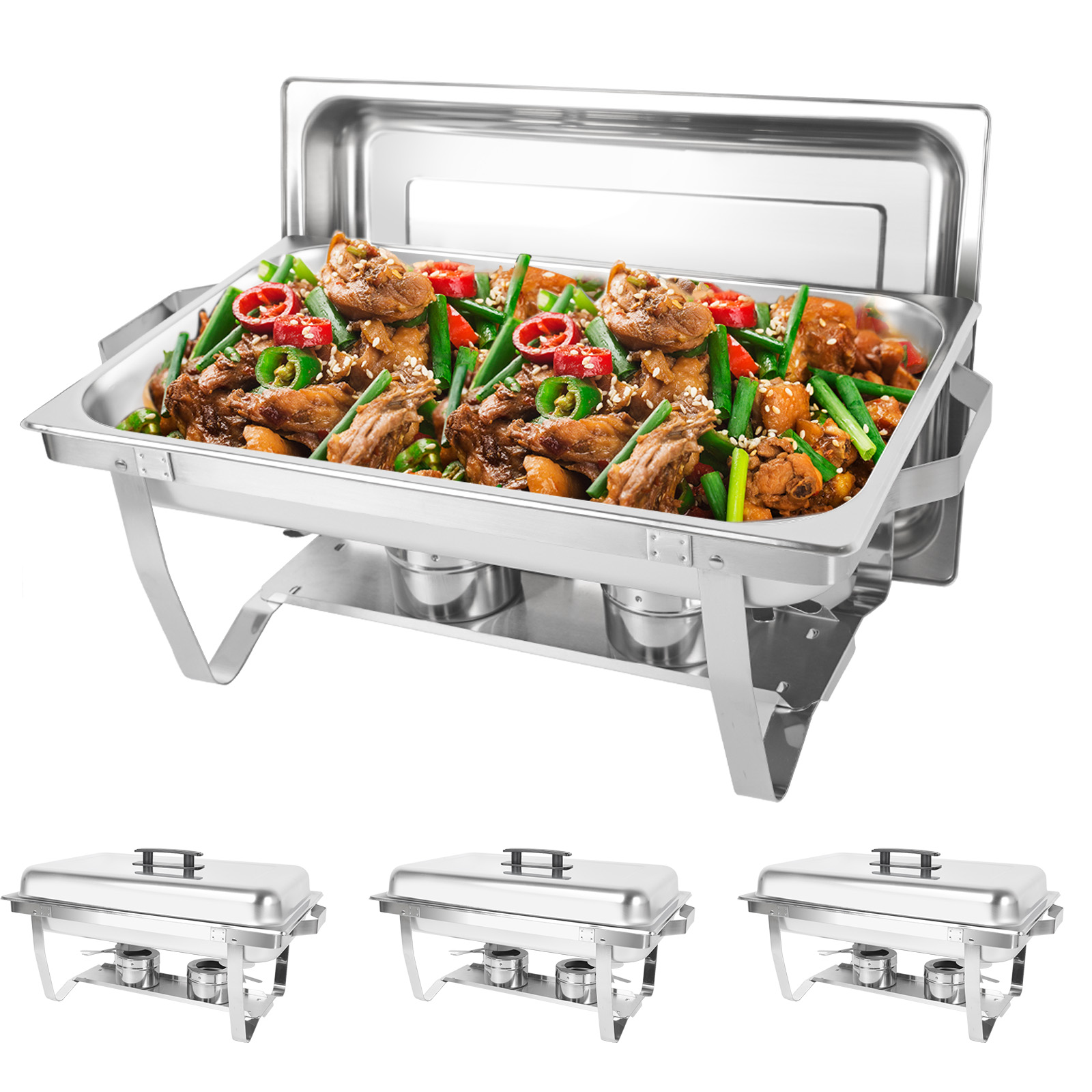 SuperDeal 8 Quart Stainless Steel Chafing Dish Silver Rectangle ...