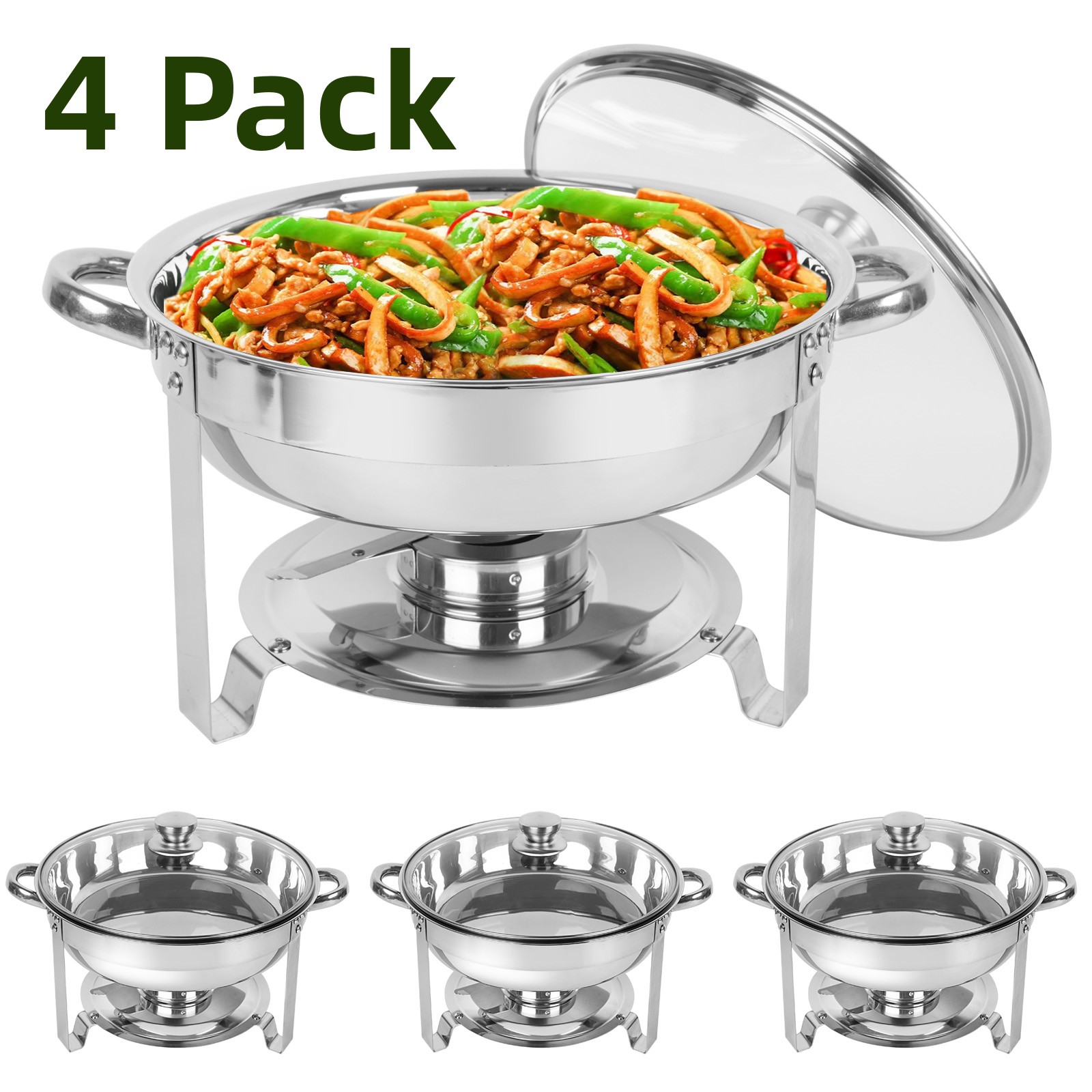 Zeny 8 Packs Full Size Chafing Dishes Buffet Stainless Steel Catering ...