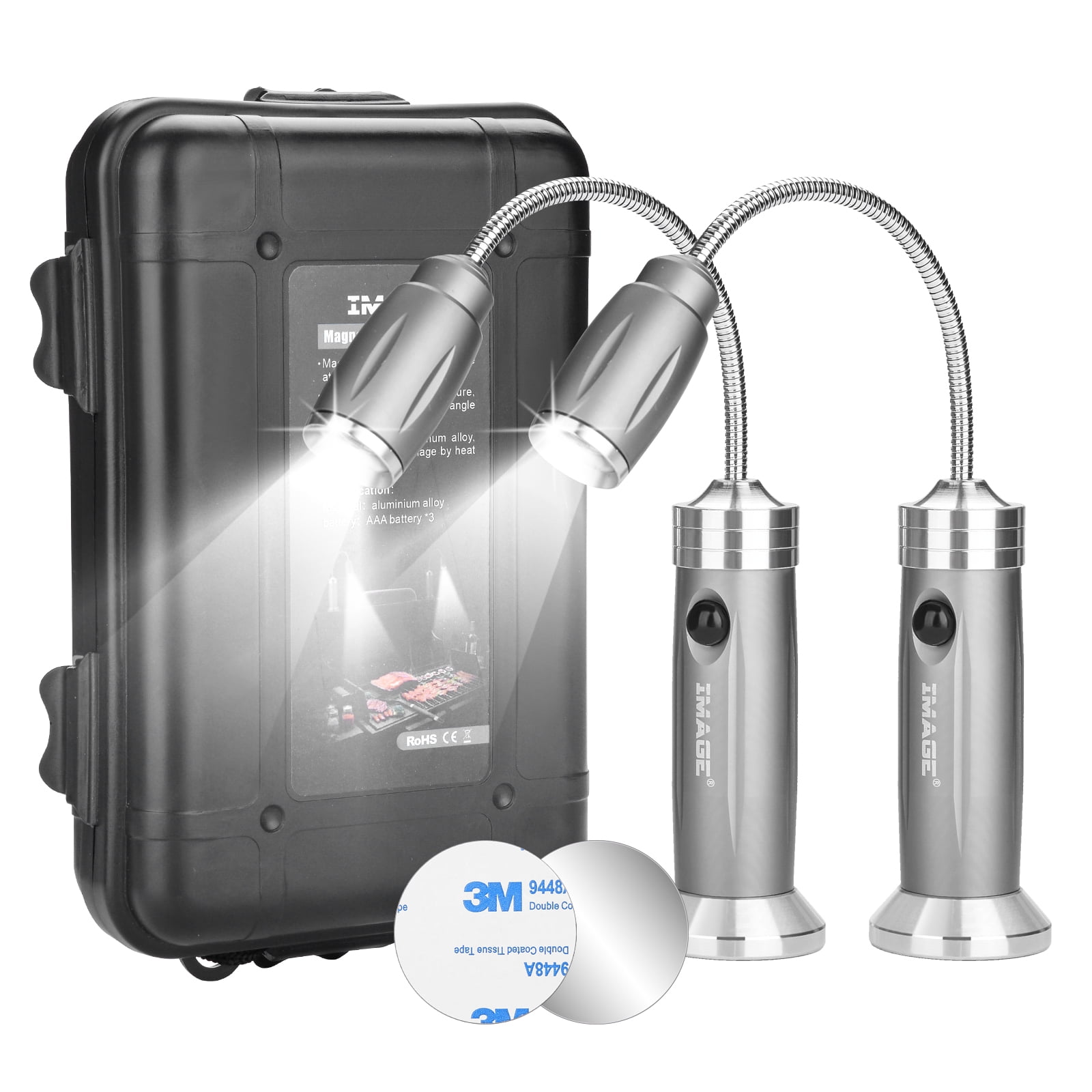 IMAGE 2Pack BBQ Barbecue Grill Lights Set,Magnetic Base Flexible ...