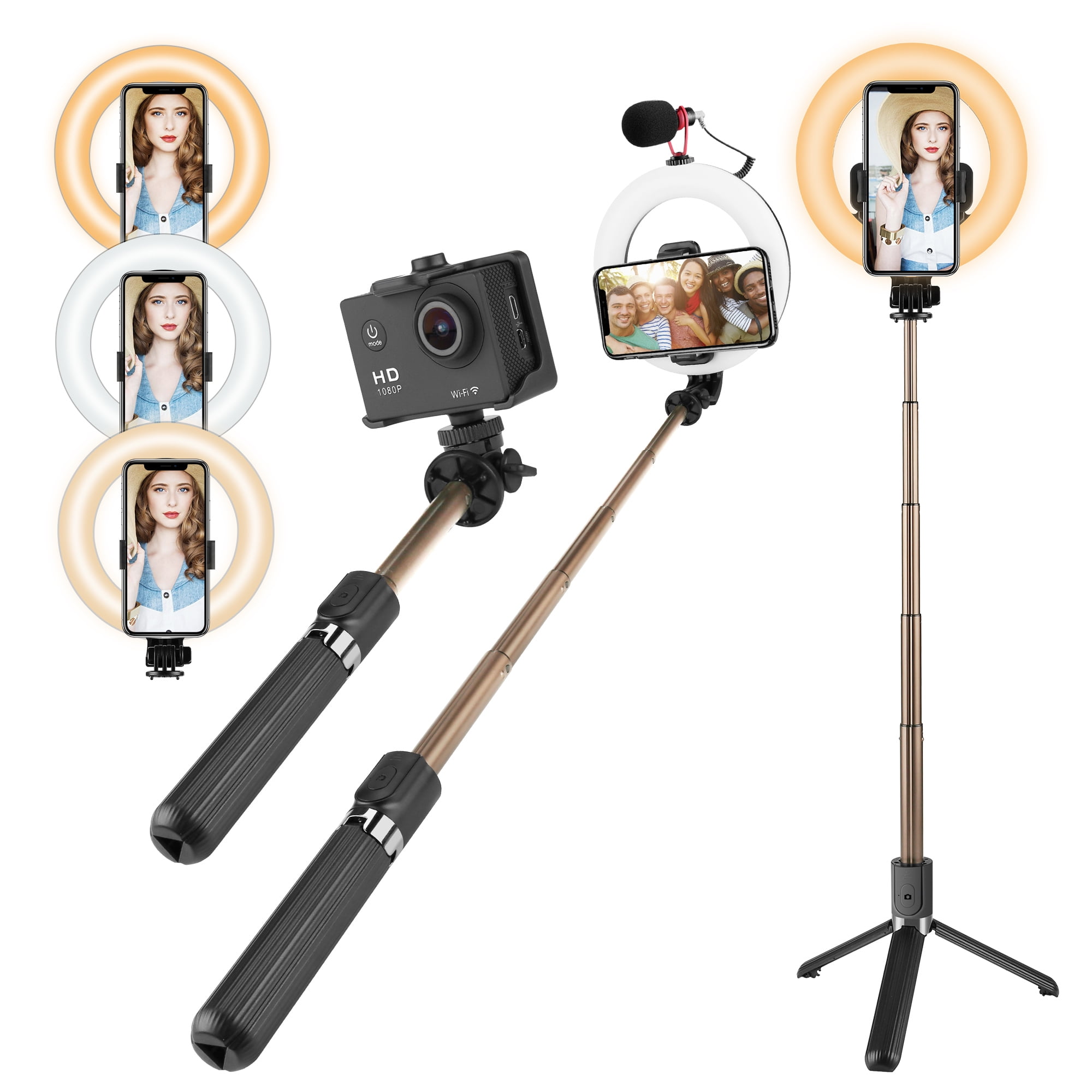 IMAGE 6.3"Led Camera Selfie Ring Light with Tripod Stand & Phone Holder ...