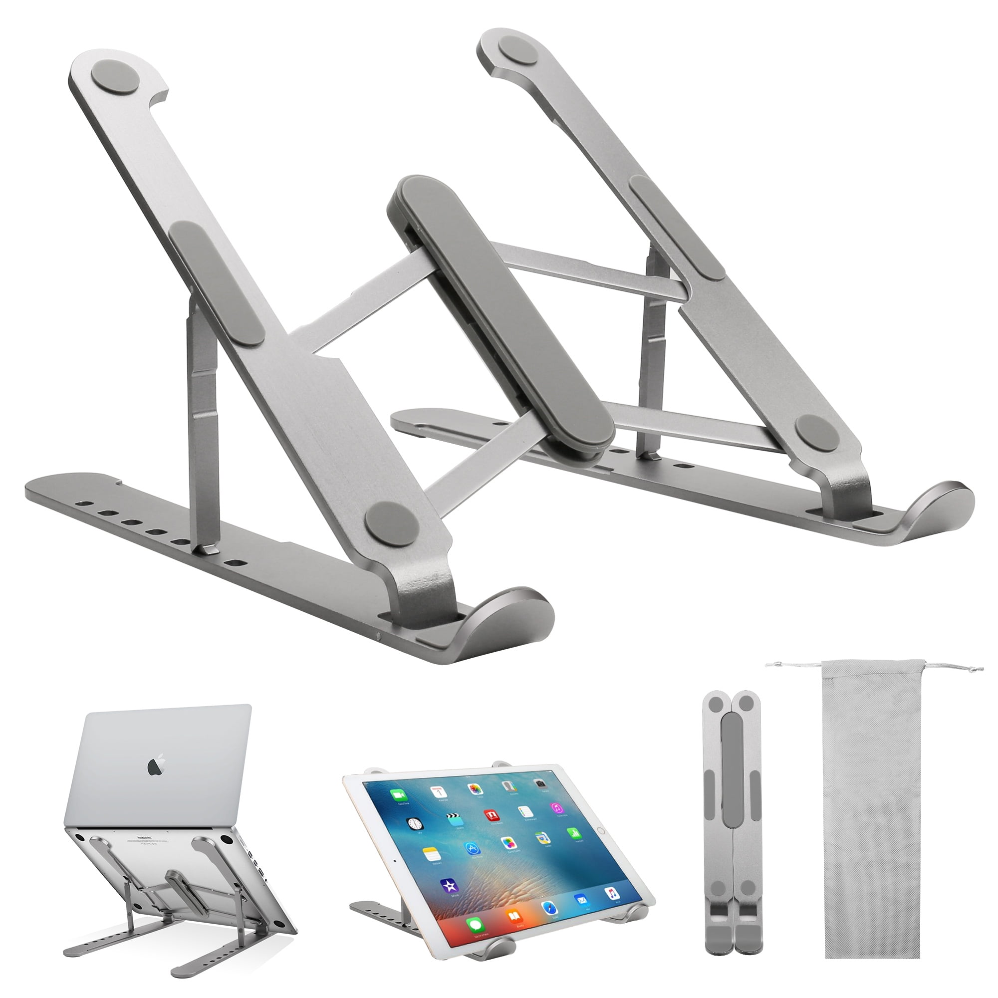 IMAGE Aluminum Laptop Stand Multi-Angle Notebook Case, Foldable Non ...