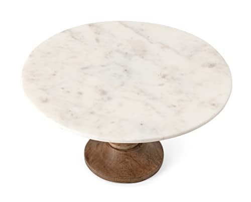 IMAX Lissa Marble Cake Stand in White – Handcrafted Cake Pedestal ...