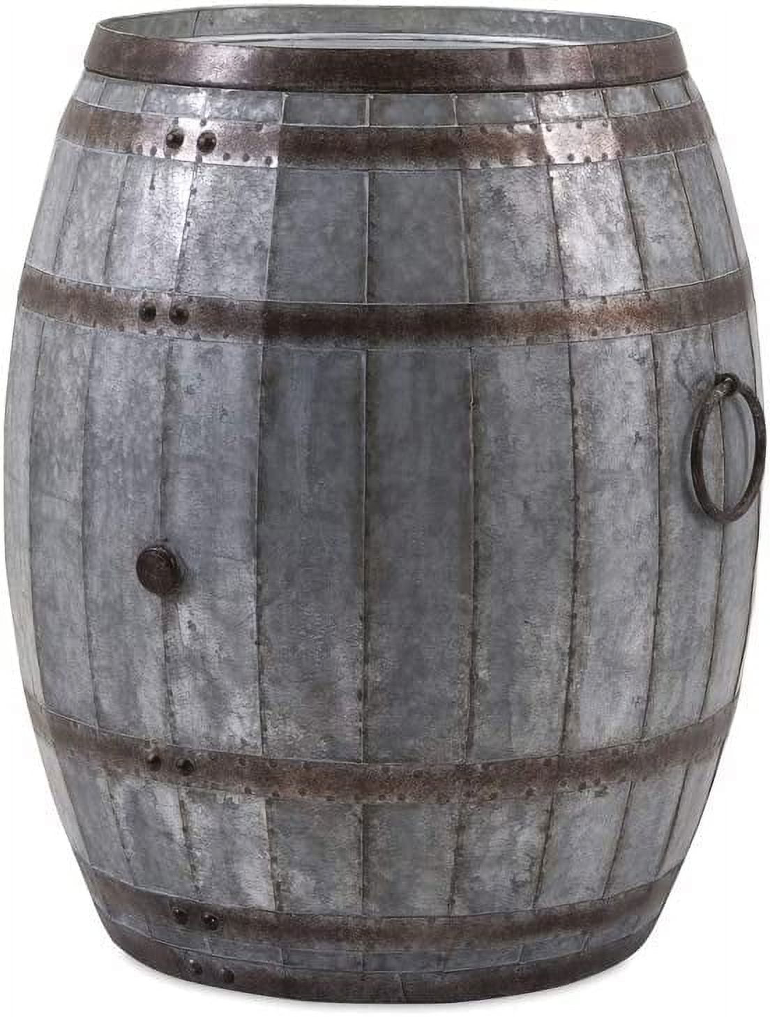 Imax Vineyard Wine Barrel Storage Table – Vintage Inspired Iron Barrel ...
