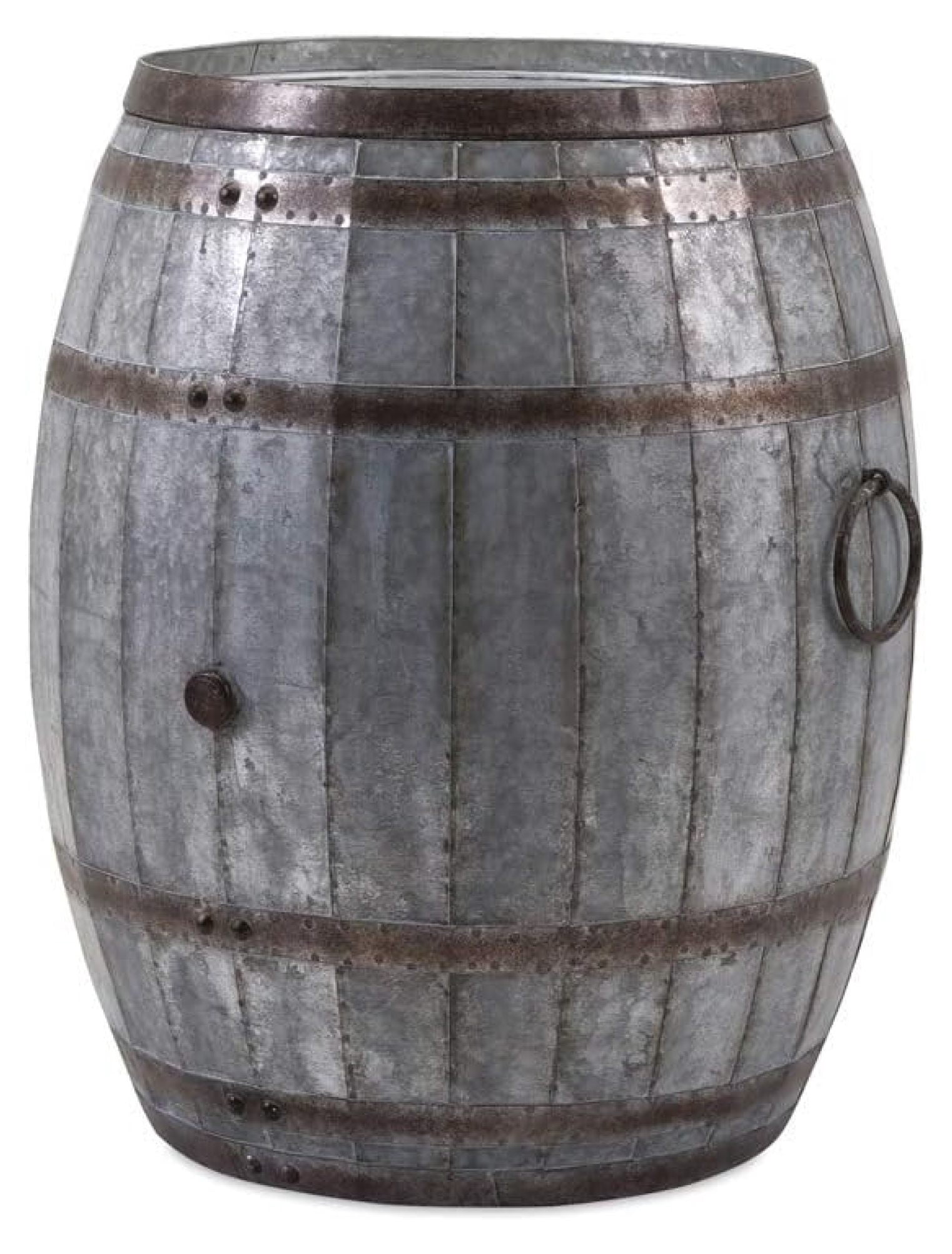 IMAX Vineyard Wine Barrel Storage Table – Vintage Inspired Iron Barrel ...