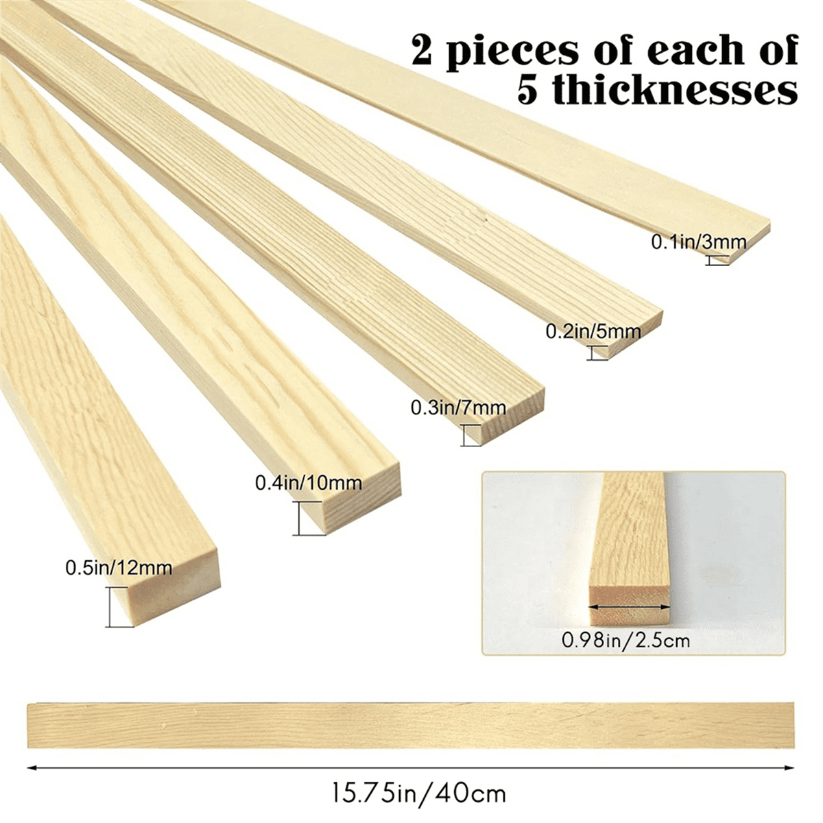 IMCBSTT 10 Pcs Pottery Teaching Rolling Mud Stick Guide 5 Size Wooden ...