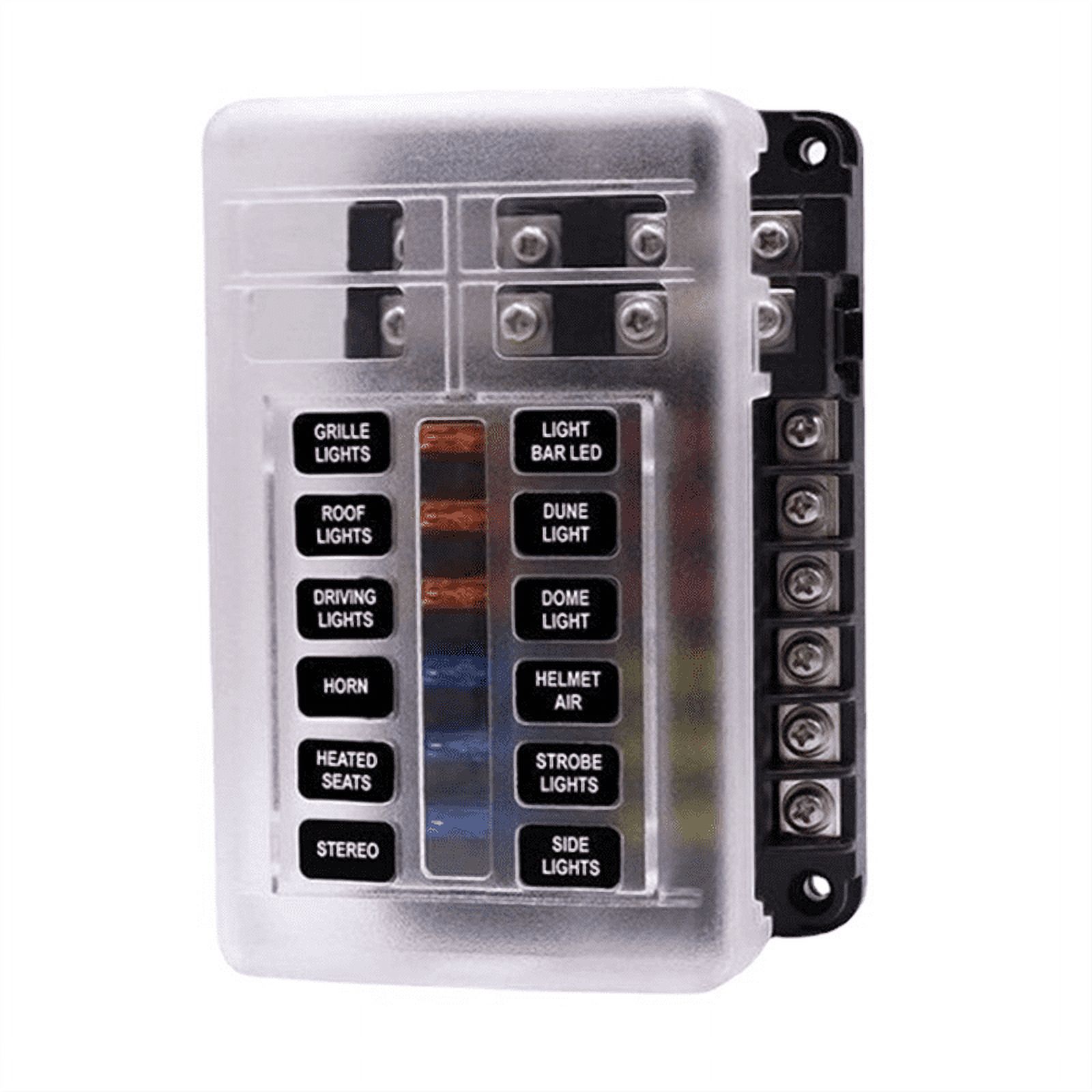 IMCBSTT 12V Fuse Block 12 Circuit Fuse Box Kit,with LED Indicator with ...