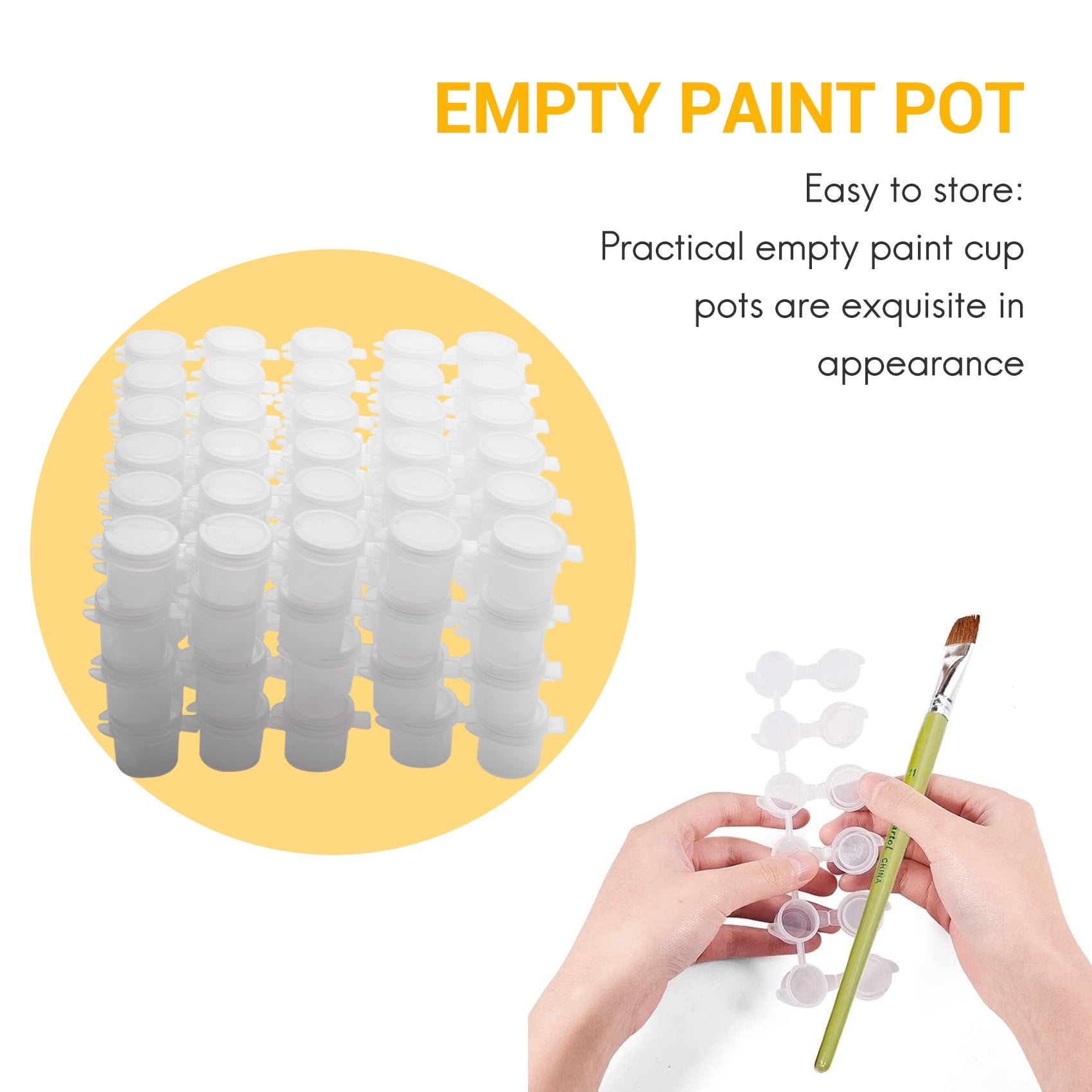 IMCBSTT 20 Strips 120 Pots 5Ml 6 Cups Mini Empty Paint Pot Pod Strips ...