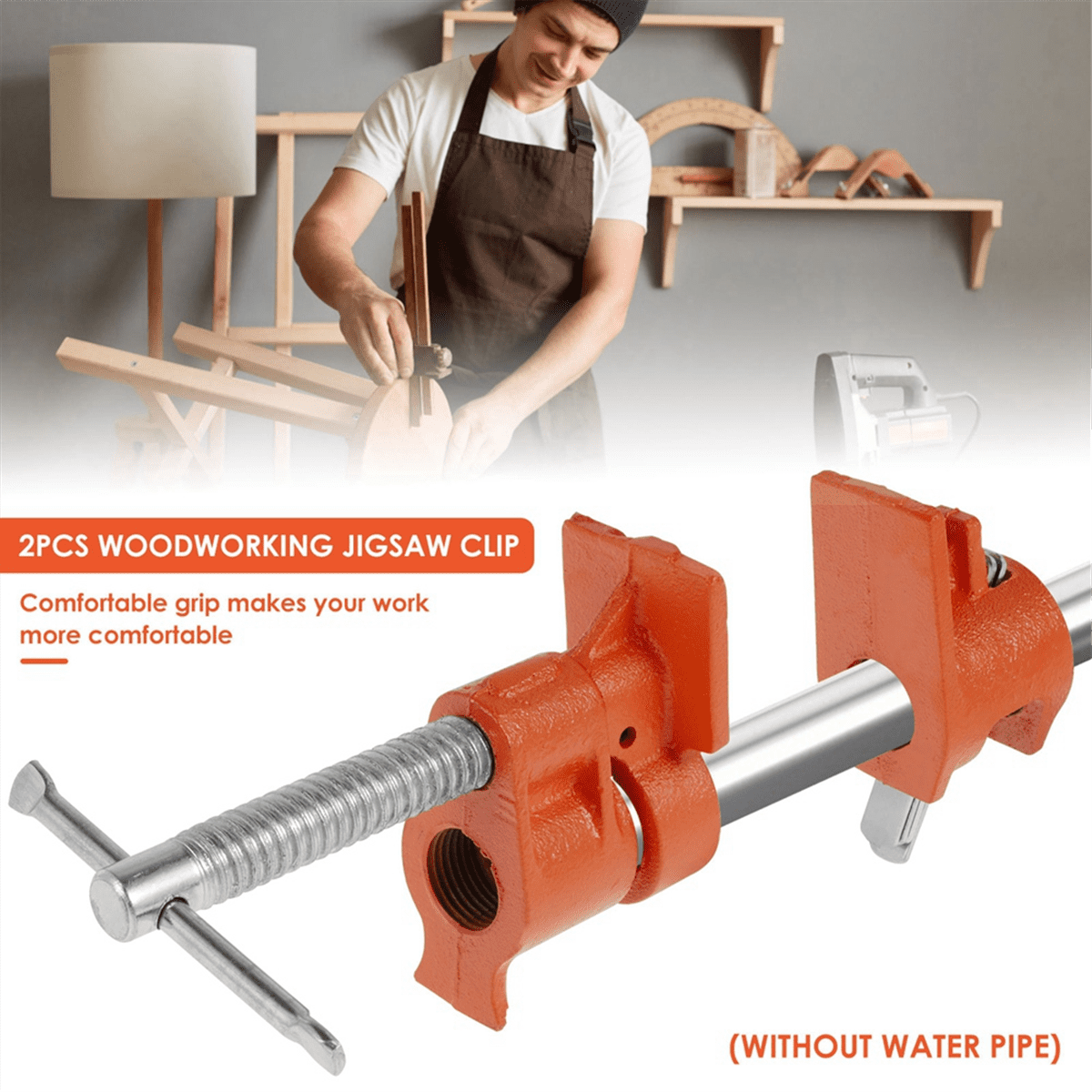 IMCBSTT 2Pcs 1/2 Inch Pipe Clamps Metal 1/2Inch Black Tube Clamp Set ...