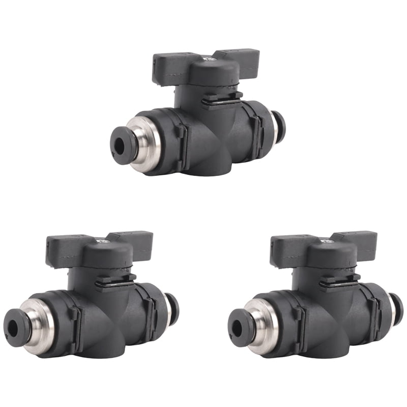 IMCBSTT 4mm Push Connect Valve Ball Valve 4mm Air Flow Control Valve Quick Connect Valve Tube ...