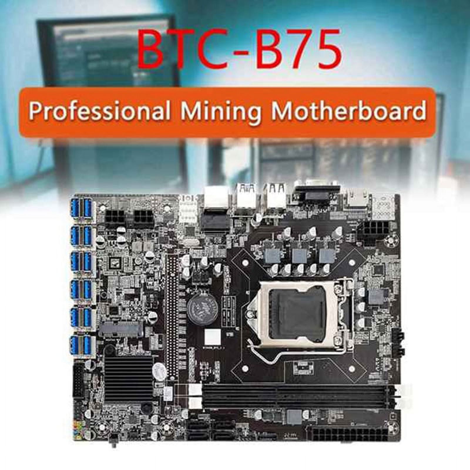IMCBSTT B75 BTC Mining Motherboard 12 PCIE to USB Adapter LGA1155 with G540 CPU+DDR3 4GB 1333Mhz ...