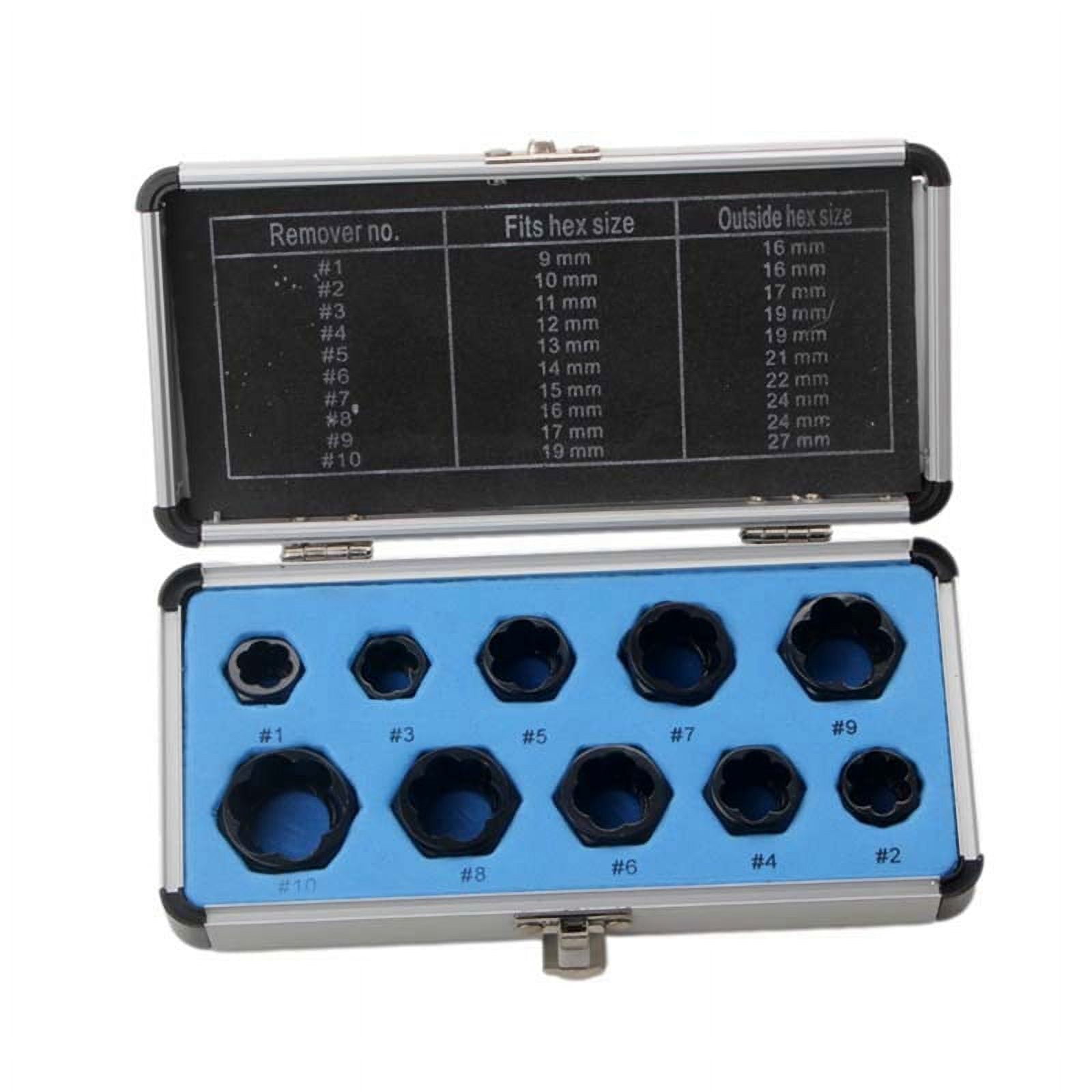IMCBSTT Broken Nut Extractor 10-Piece Set Aluminum Box Broken Wire Bolt ...