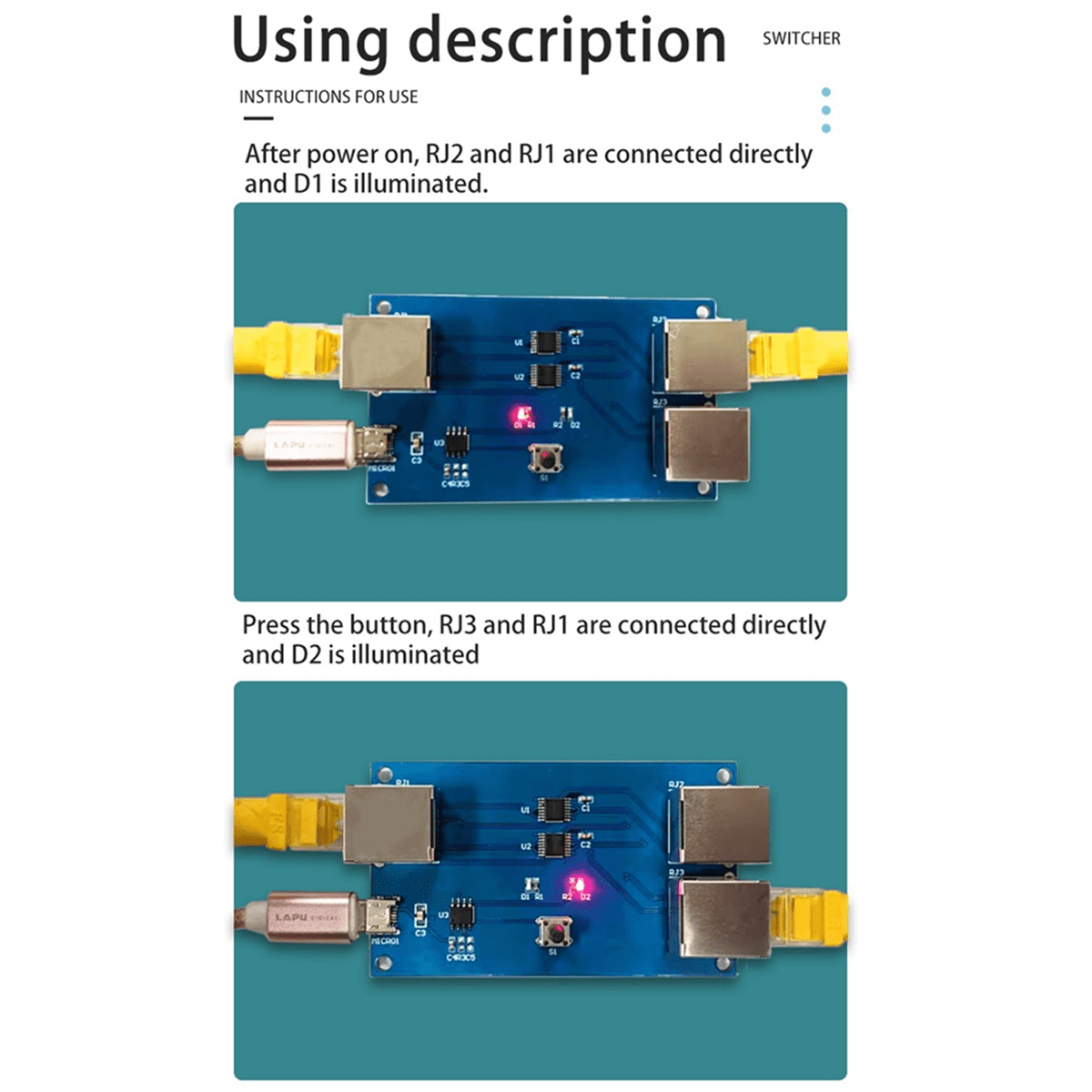 IMCBSTT Gigabit Ethernet Port Switcher Internal/External Network ...