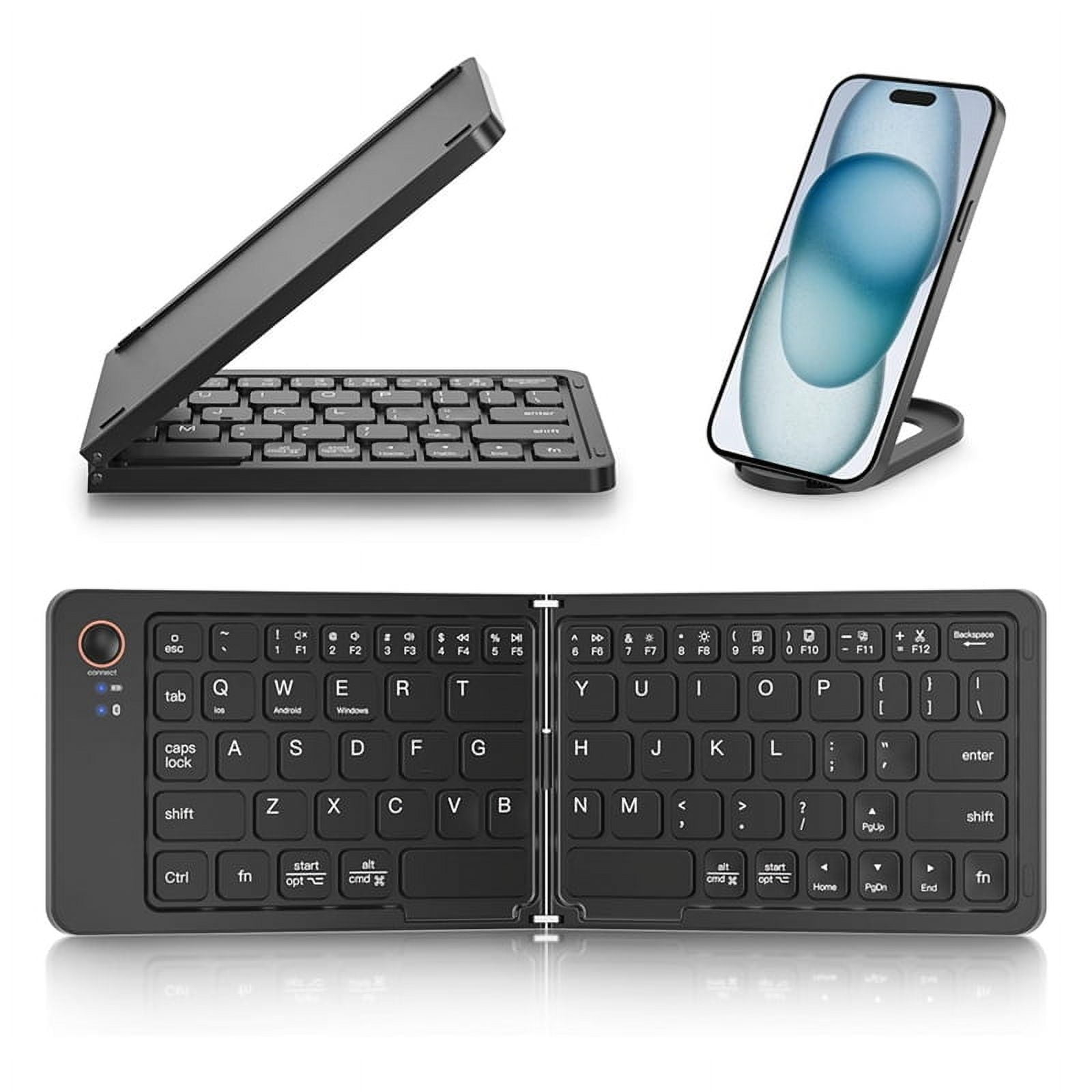 Imcbstt Mini Foldable Bluetooth Wireless Keyboard Sync Up To 3 Devices Portable Folding