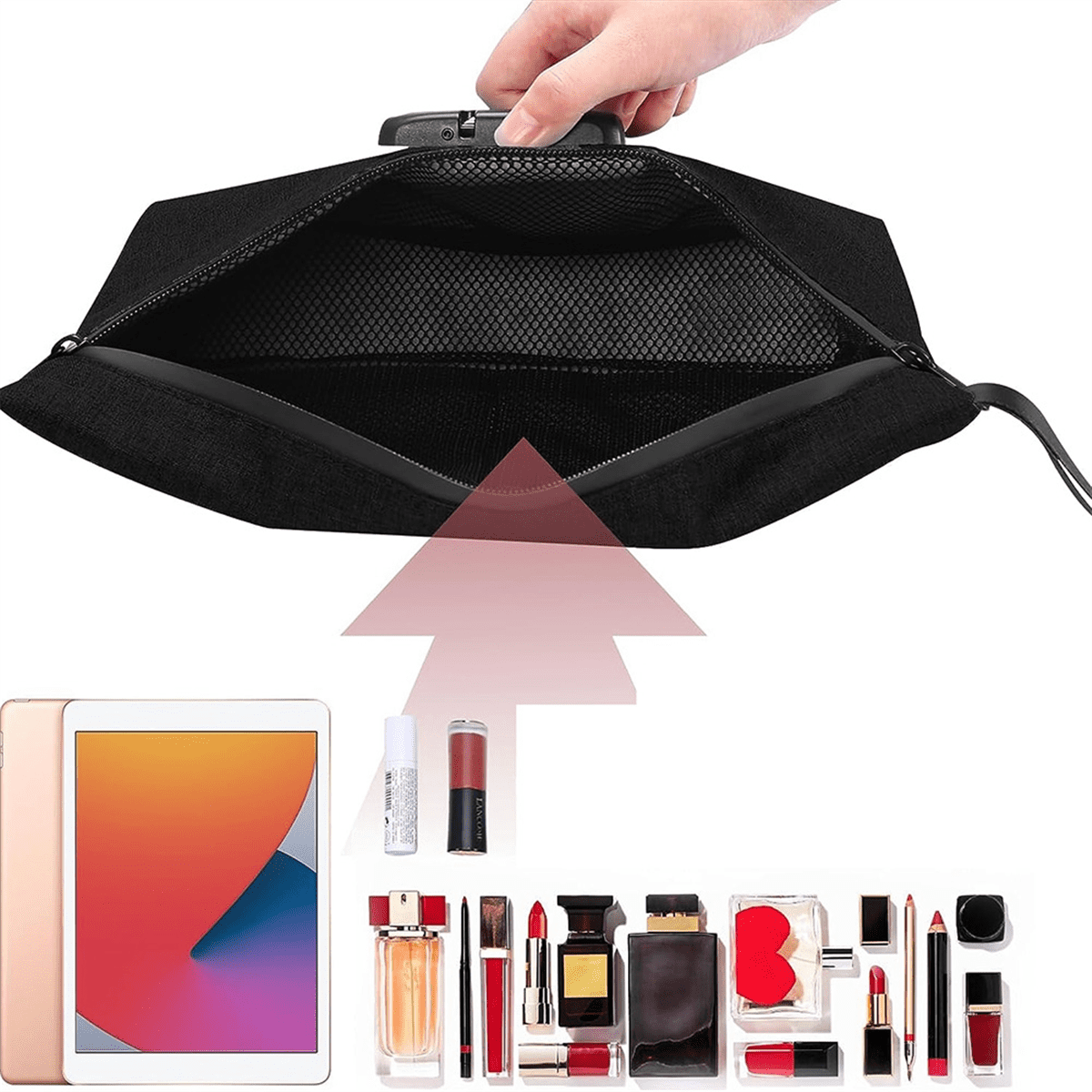 IMCBSTT Money Bag with Lock, Lockable Cash Bag, Waterproof Bank Bag ...