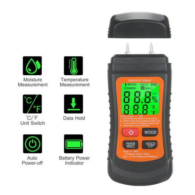 Imcbstt Multifunctional Digital Wood Moisture Meter 2 Needle Wall