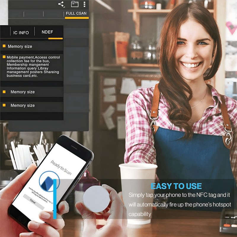 IMCBSTT NFC Tags, NFC Cards,215 NFC Tag Rewritable 215 NFC Coin Cards ...