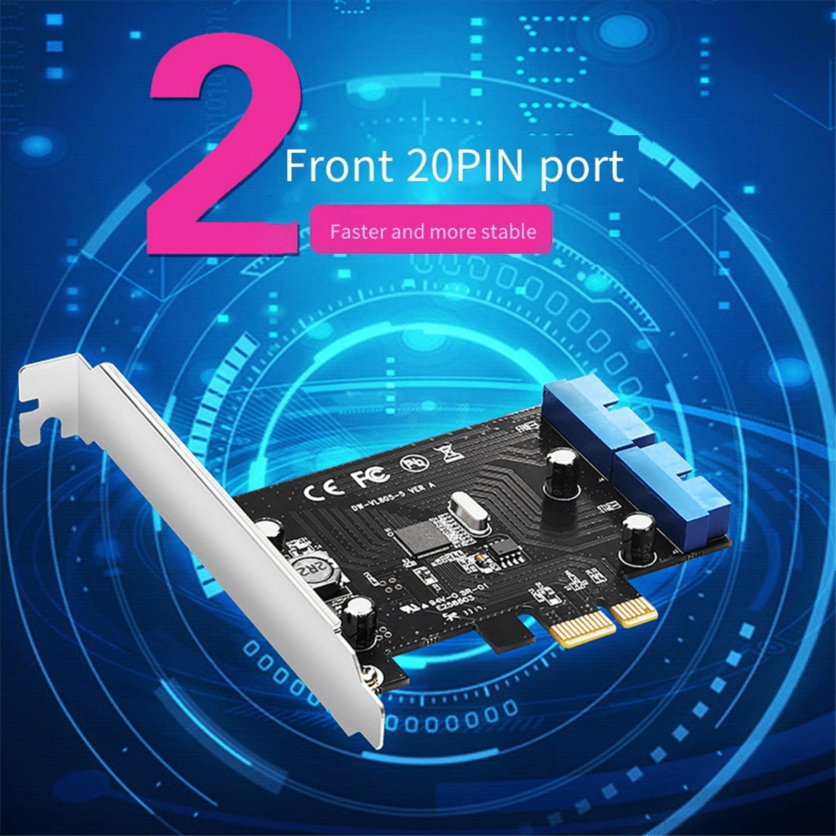 IMCBSTT PCI Express USB 3.0 19 Pin Expansion Card PCIE 1X to 2 Ports ...