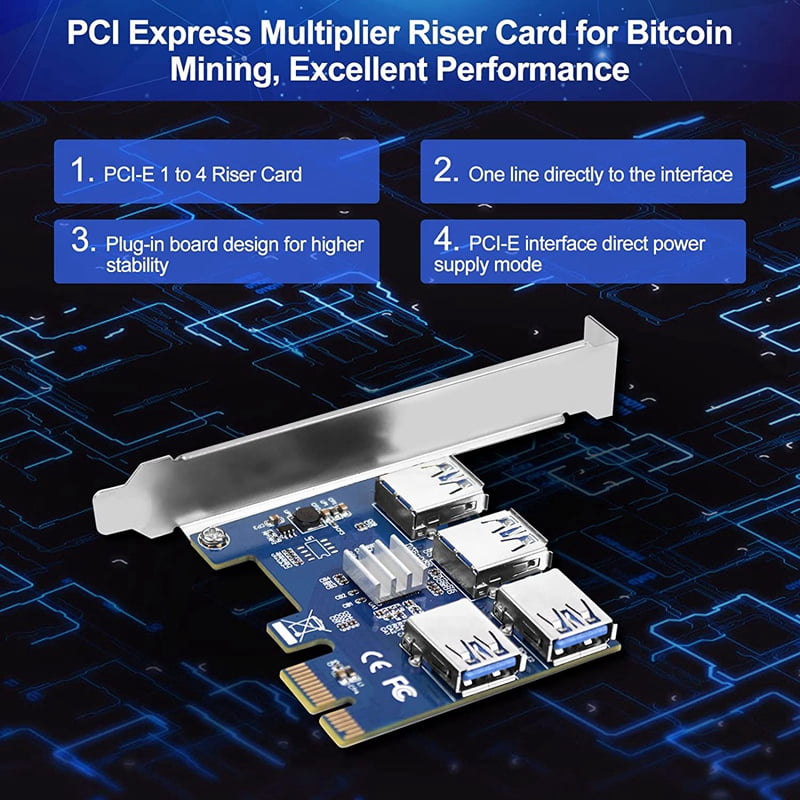 IMCBSTT PCIE 1 to 4 Adapter Riser Card, PCIE Splitter 1 to 4 Riser Card ...