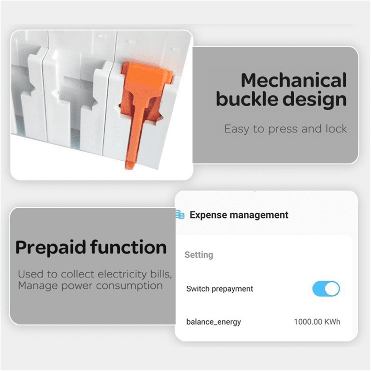 IMCBSTT Tuya Smart WiFi RS485 4P MCB Breaker Prepaid Meter Switch ...