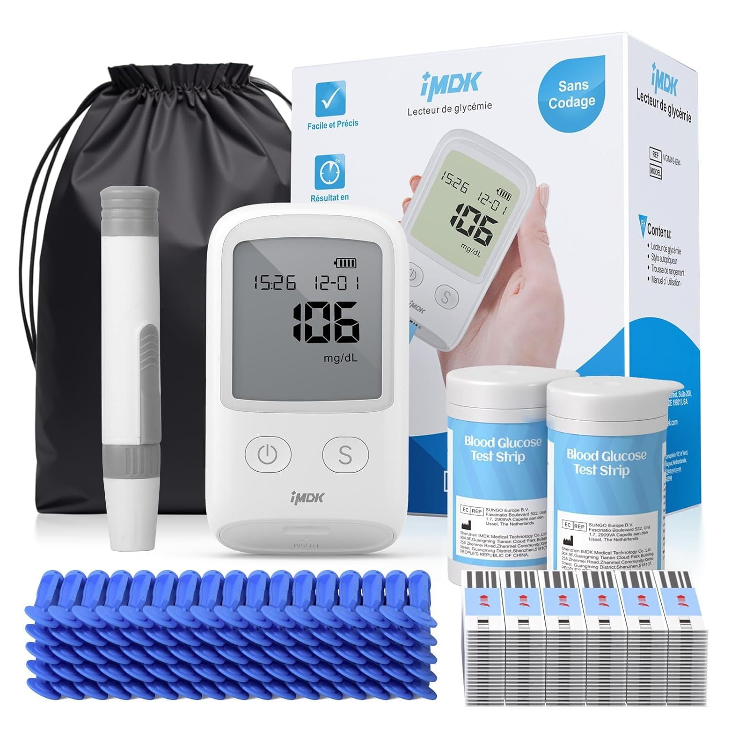 IMDK Blood Glucose Monitor Kit, 𝗖𝗹𝗶𝗻𝗶𝗰𝗮𝗹𝗹𝘆 𝗔𝗰𝗰𝘂𝗿𝗮𝘁𝗲 Blood Sugar Test ...