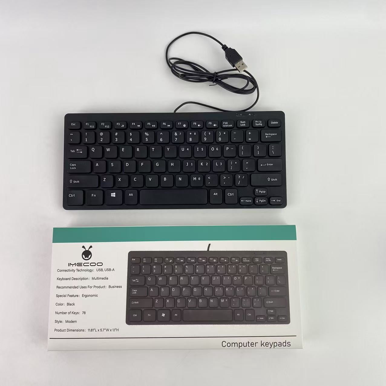 IMECOO Computer keypads,Mini Wired KeyboardUltra Thin and Light ...