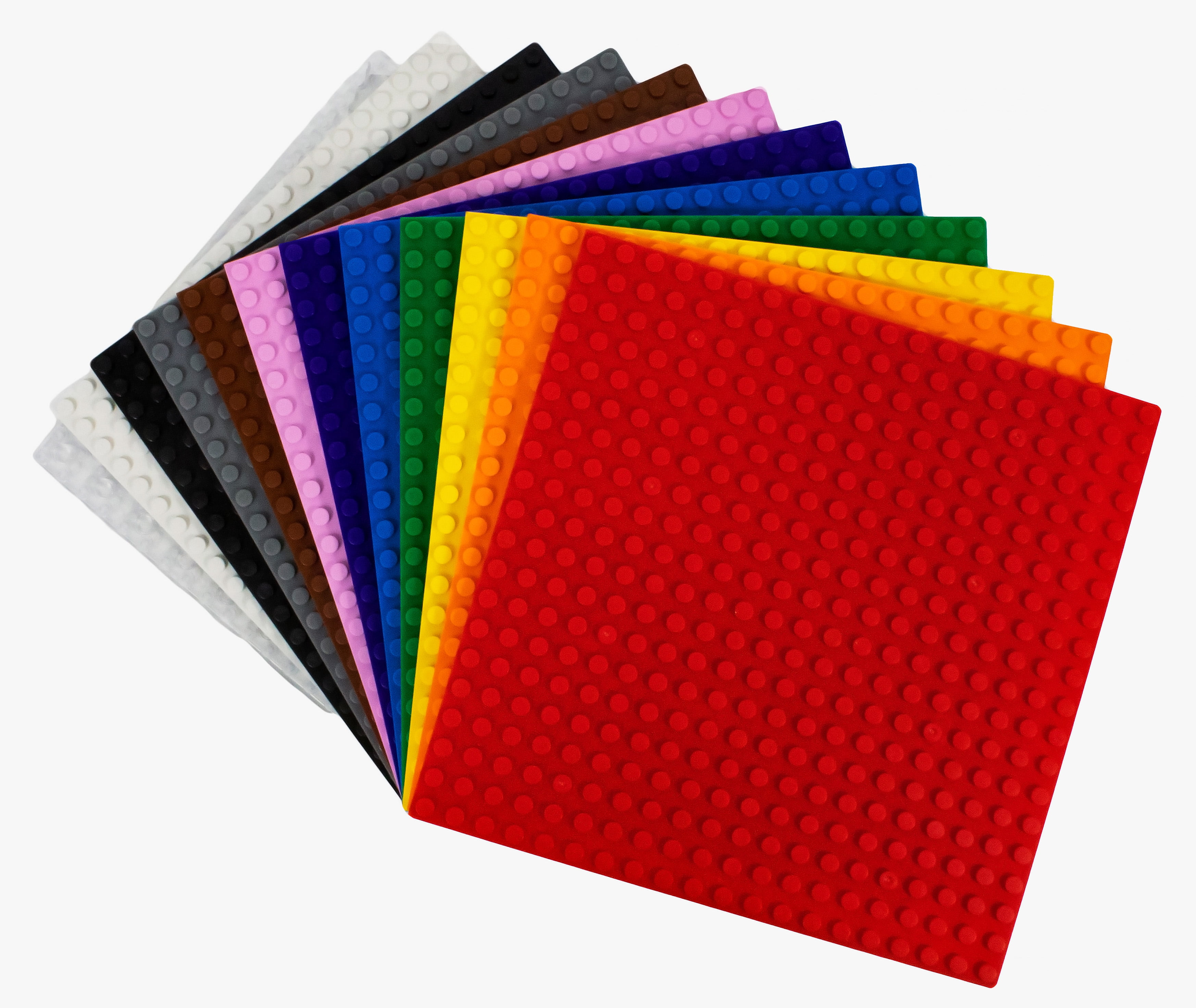 IMEX 12 Piece Assorted Rainbow Stackable Building Block Baseplates - 20 ...