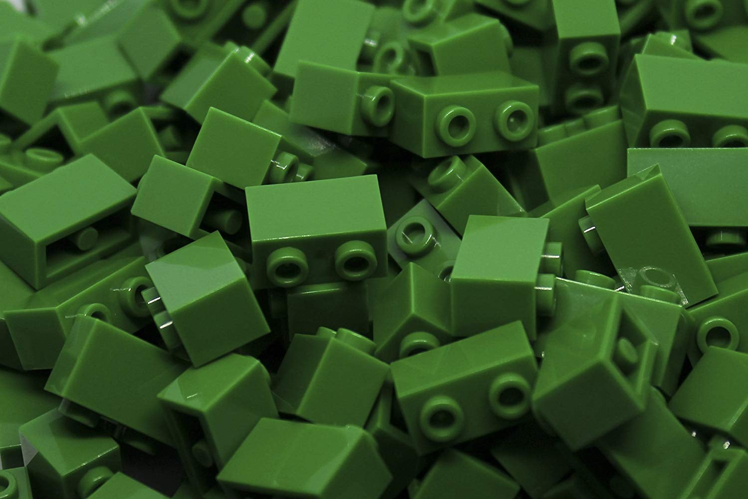 IMEX 1x2 Stud Green Interlocking Building Bricks 100 Pack Compatible ...