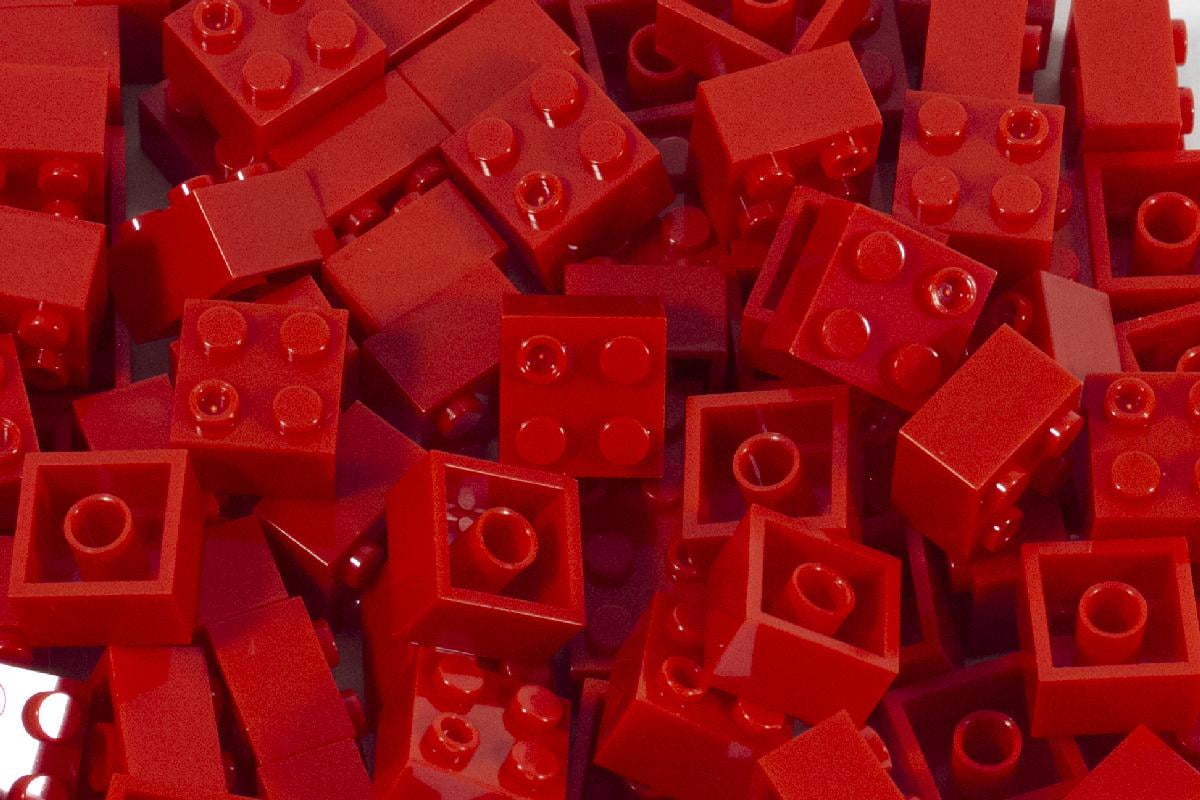 IMEX Global Solutions Red 2x2 Stud Building Bricks, 100 Pack ...