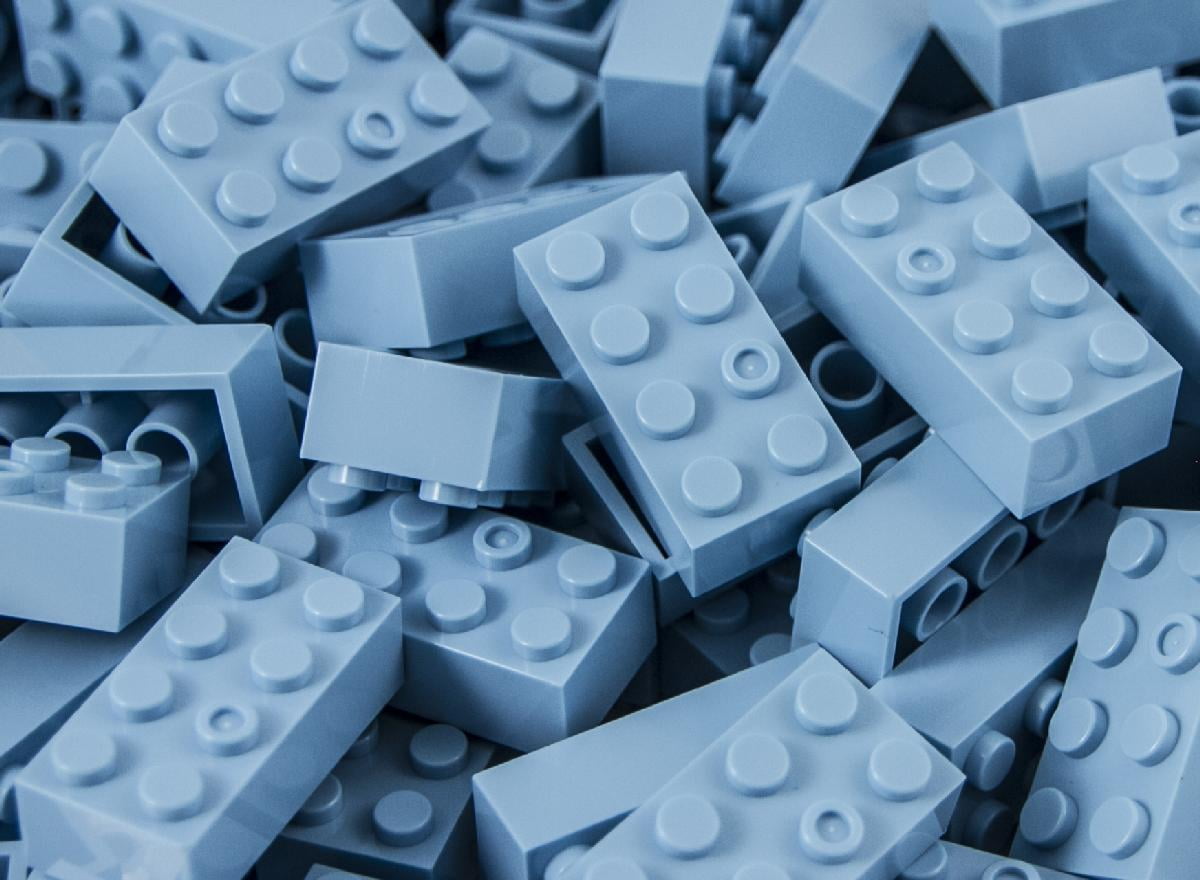 IMEX Kids Toy Block Set, 2x4 Stud Baby Blue Interlocking Building ...