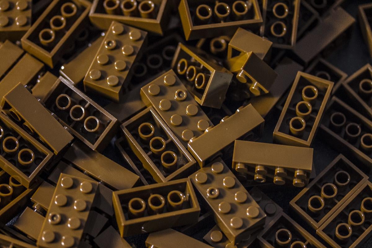 IMEX High-Quality 2x4 Stud Brown Interlocking Building Bricks, 100 Pack ...