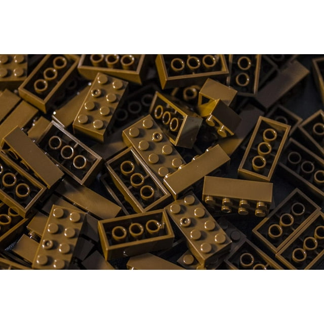 IMEX High-Quality 2x4 Stud Brown Interlocking Building Bricks, 100 Pack ...