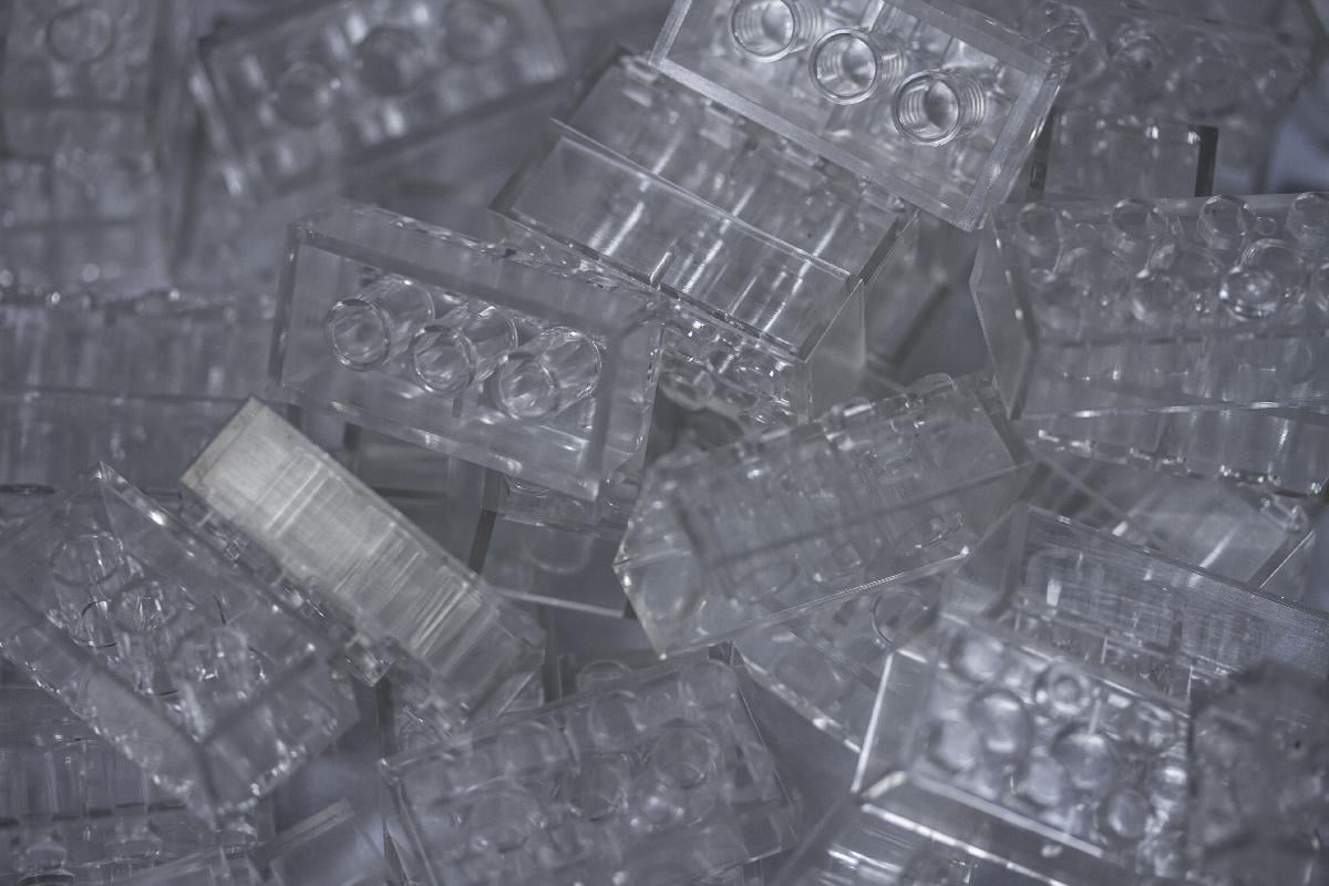 IMEX 2x4 Stud Clear Interlocking Building Bricks 100 Pack Compatible ...