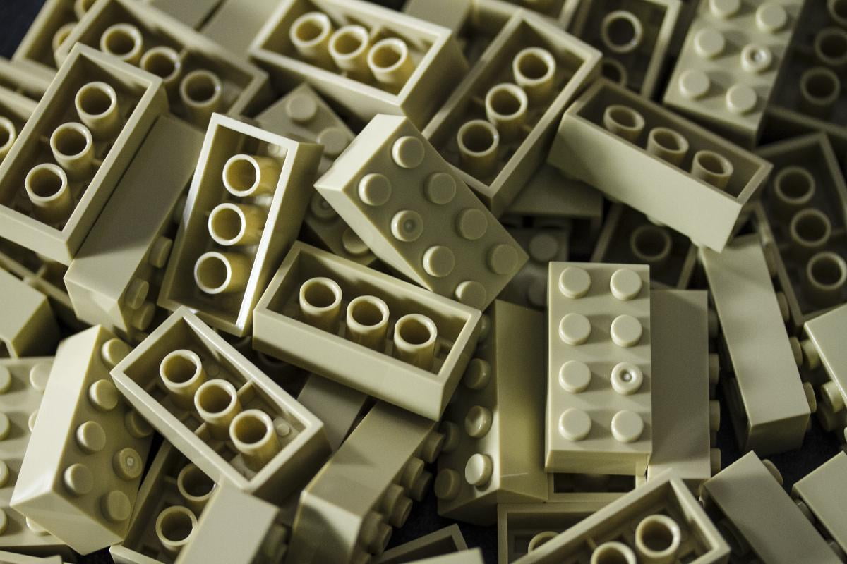 IMEX 2x4 Stud Khaki Interlocking Building Bricks 100 Pack Compatible ...