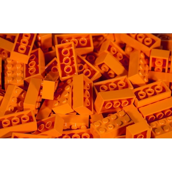 IMEX 2x4 Stud Tangerine Interlocking Building Bricks 100 Pack ...