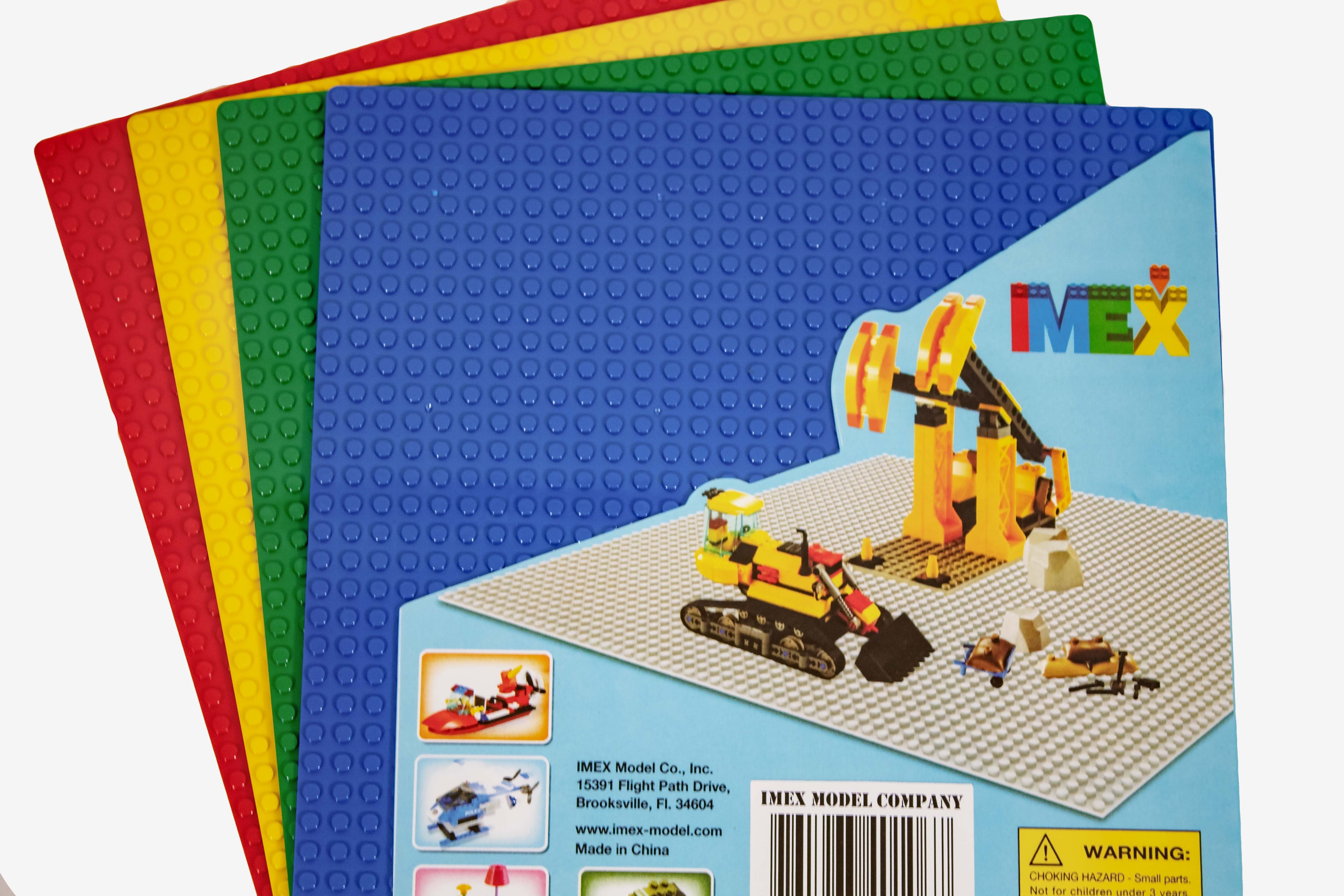 IMEX 4pc Large Child Big Brick Tabletop Building Block Baseplates ...