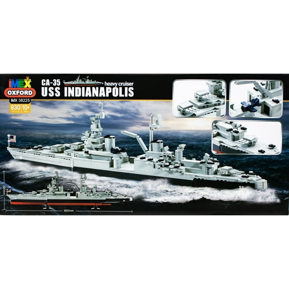 IMEX Oxford USS Indianapolis (CA-35) Heavy Cruiser Brick Building Set ...
