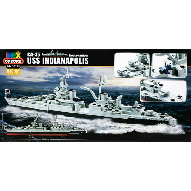 IMEX Oxford USS Indianapolis (CA-35) Heavy Cruiser Brick Building Set ...