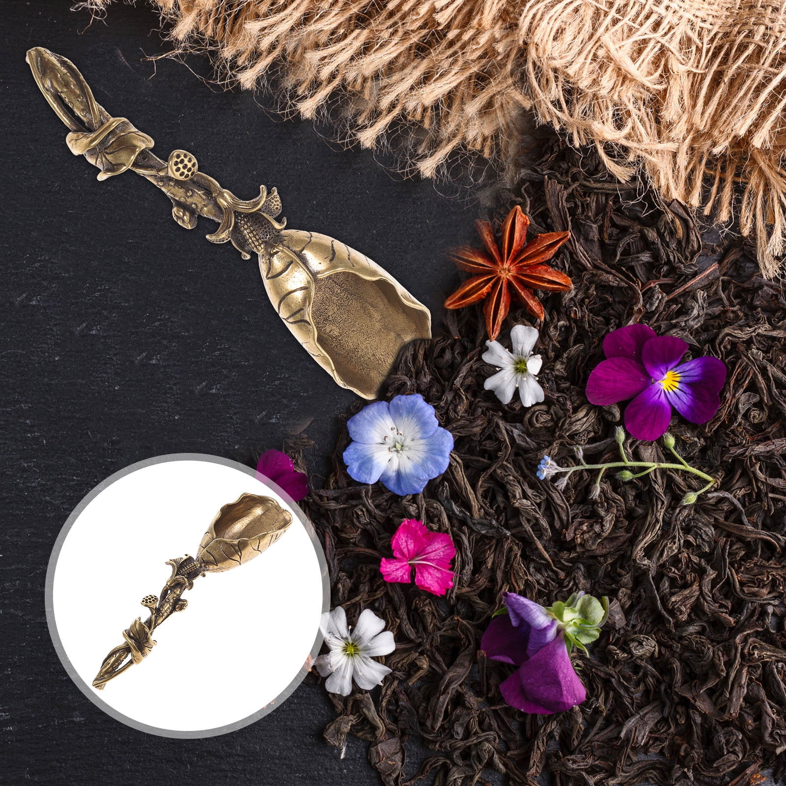 IMIKEYA 1Pack Spoon for Tea Leaves Pure Copper Scooping Tea for Adults ...
