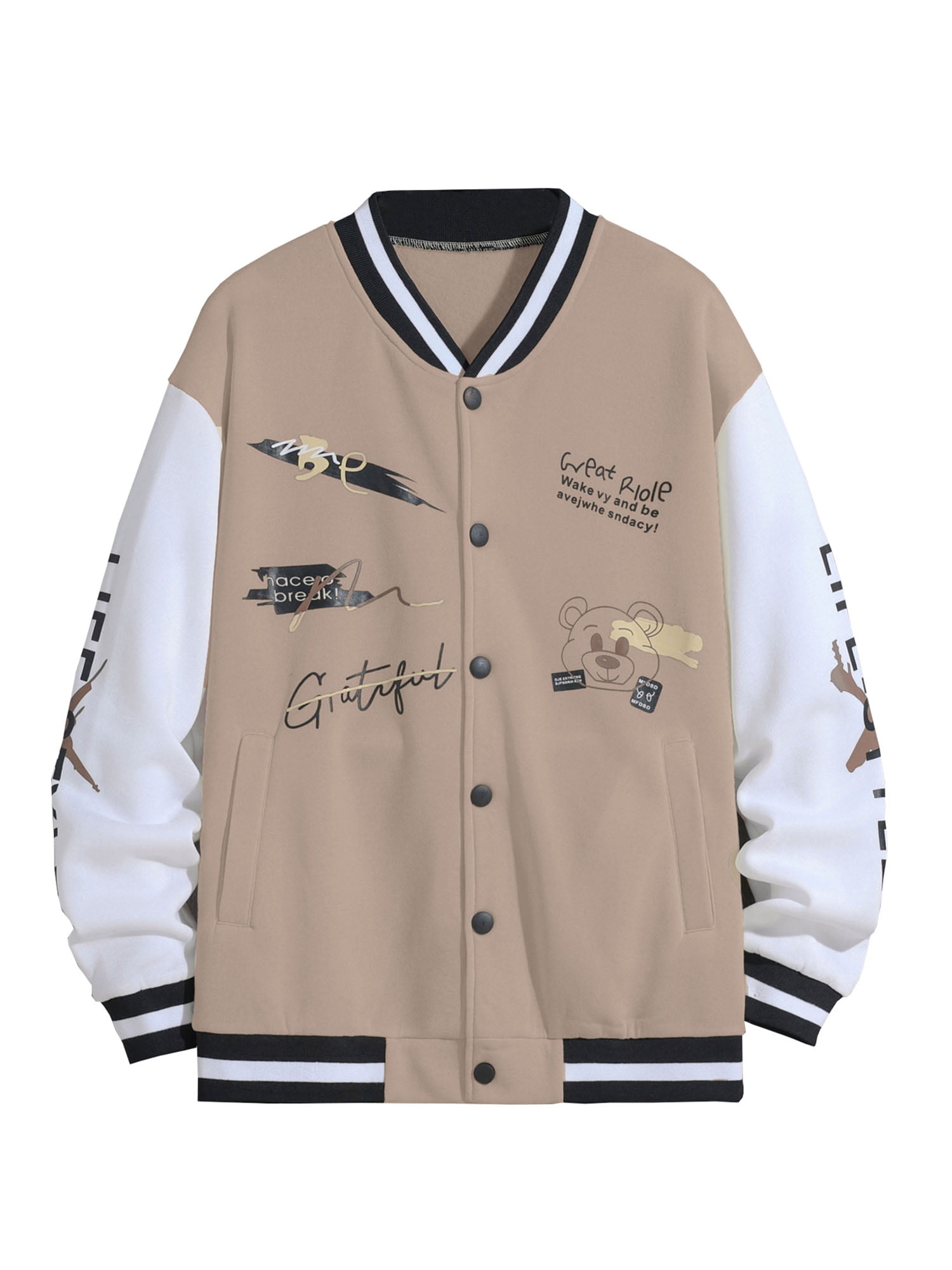 IMISSILLEB Fall Casual Jacket For Men Baseball Jacket, Long Sleeve ...