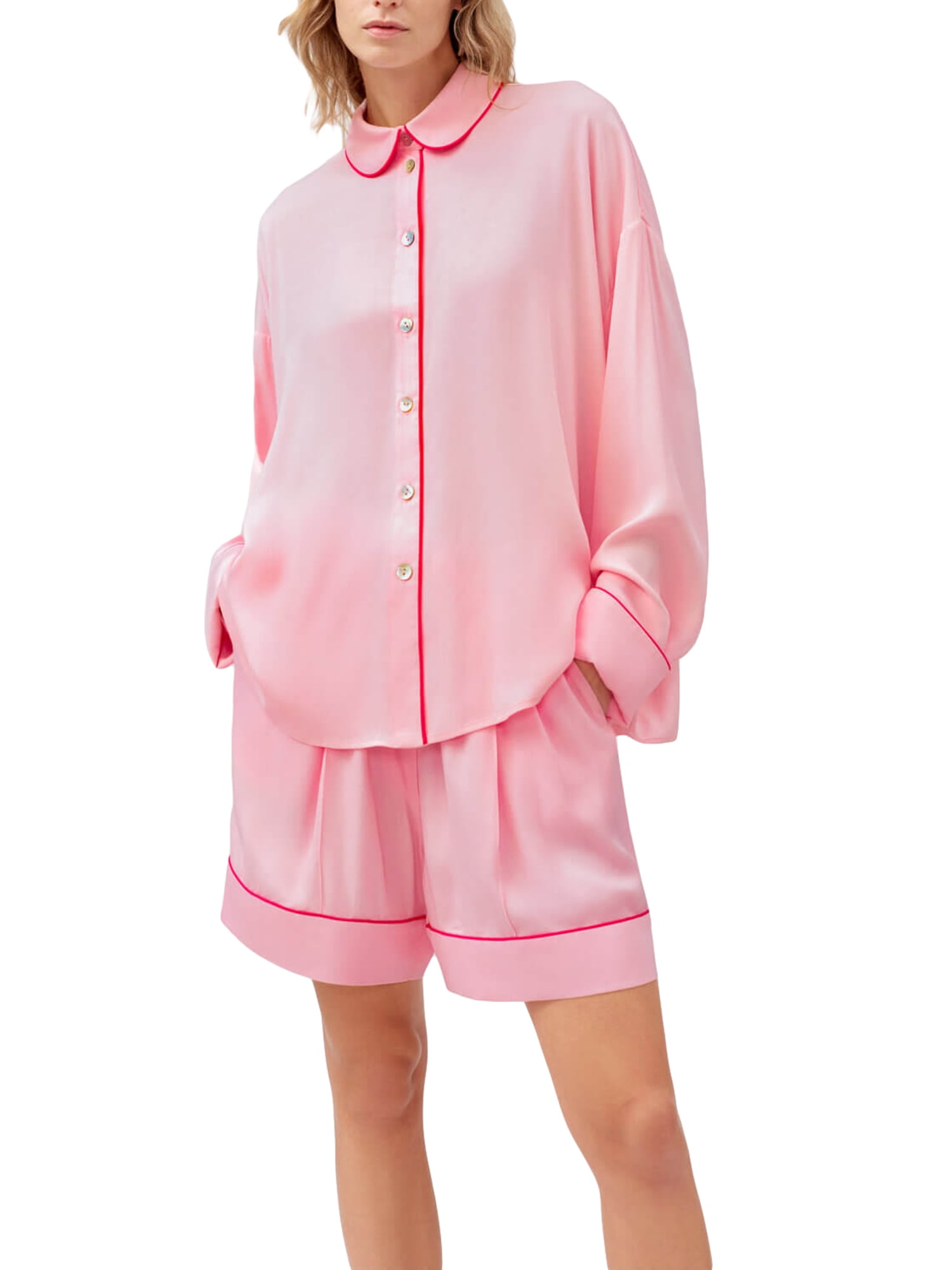 Imissilleb Womens 2 Piece Lounge Set Pajama Set Long Sleeve Button