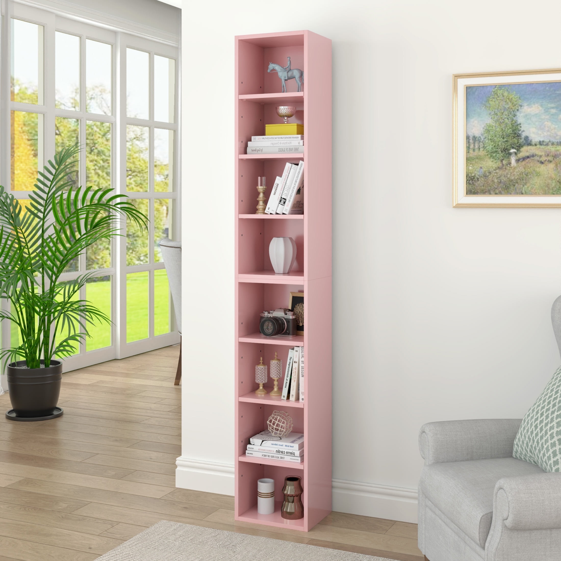 UHOMEPRO 8-Tier Media Tower, CD DVD Media Storage Unit with Adjustable ...