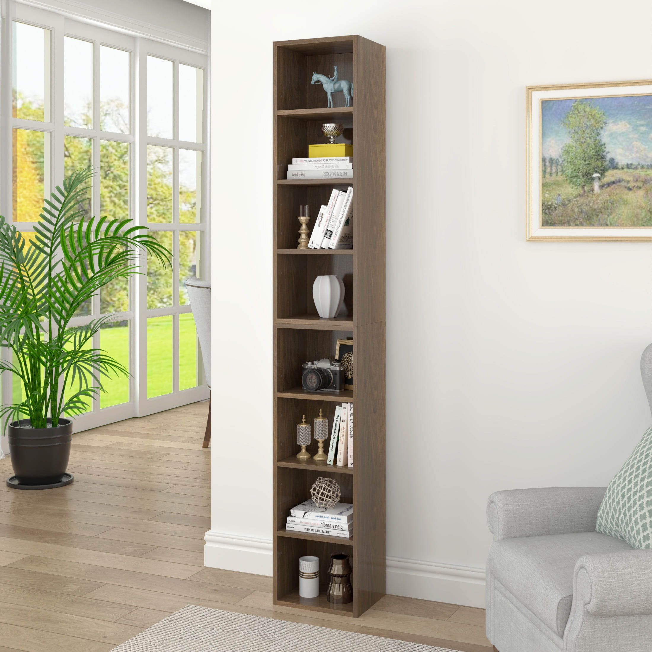 IMKHK 8-Tier Media Tower, CD DVD Media Storage Unit with Adjustable Shelves, Multi-Functional ...