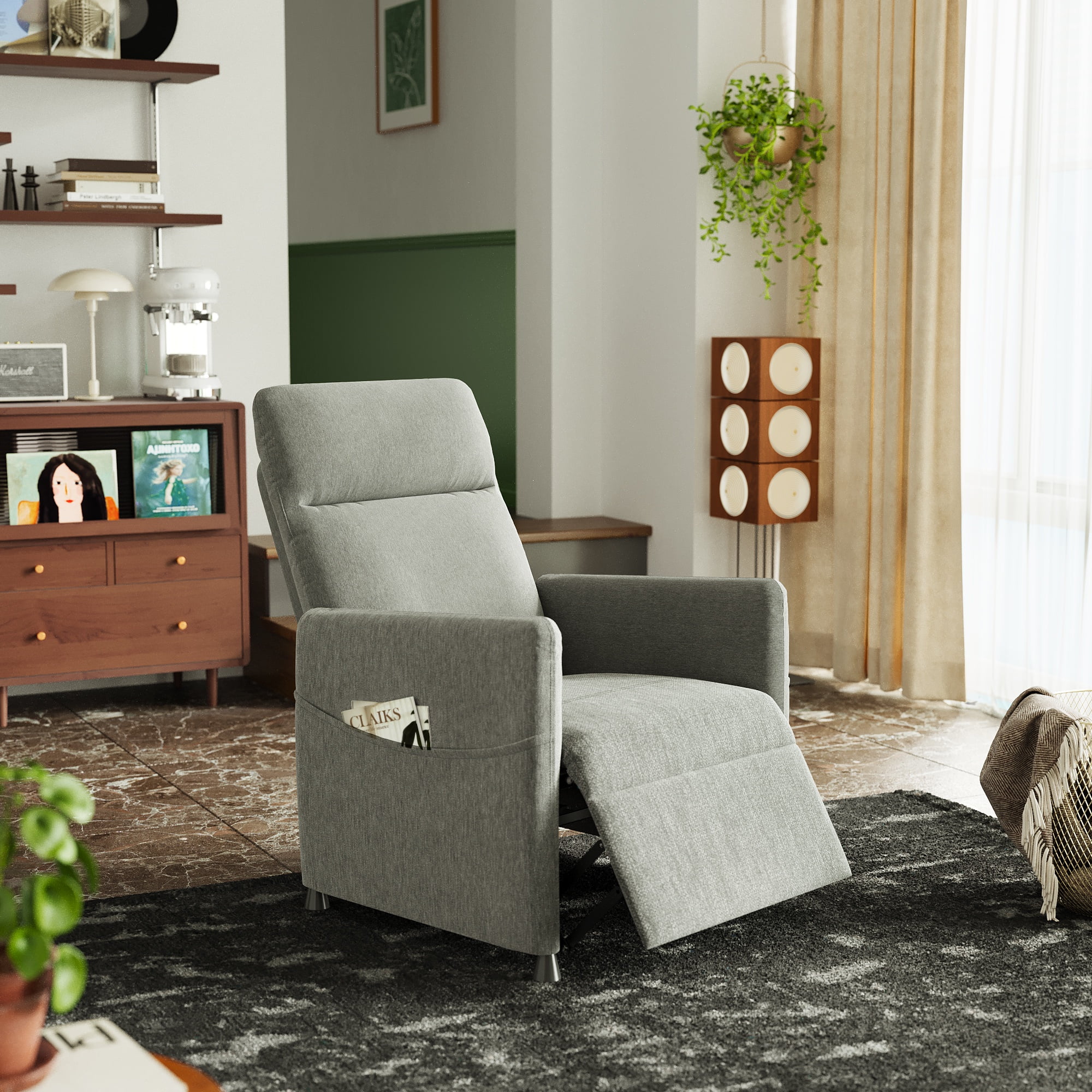 IMKHK Electric Recliner Chair for Living Room Bedroom, Velvet Ergonomic ...