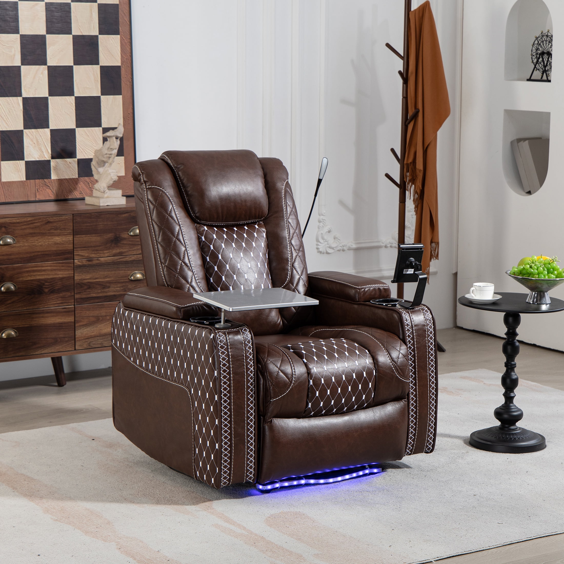 IMKHK Recliner Chair with Reading Lamp and LED Strip, Zero Gravity ...