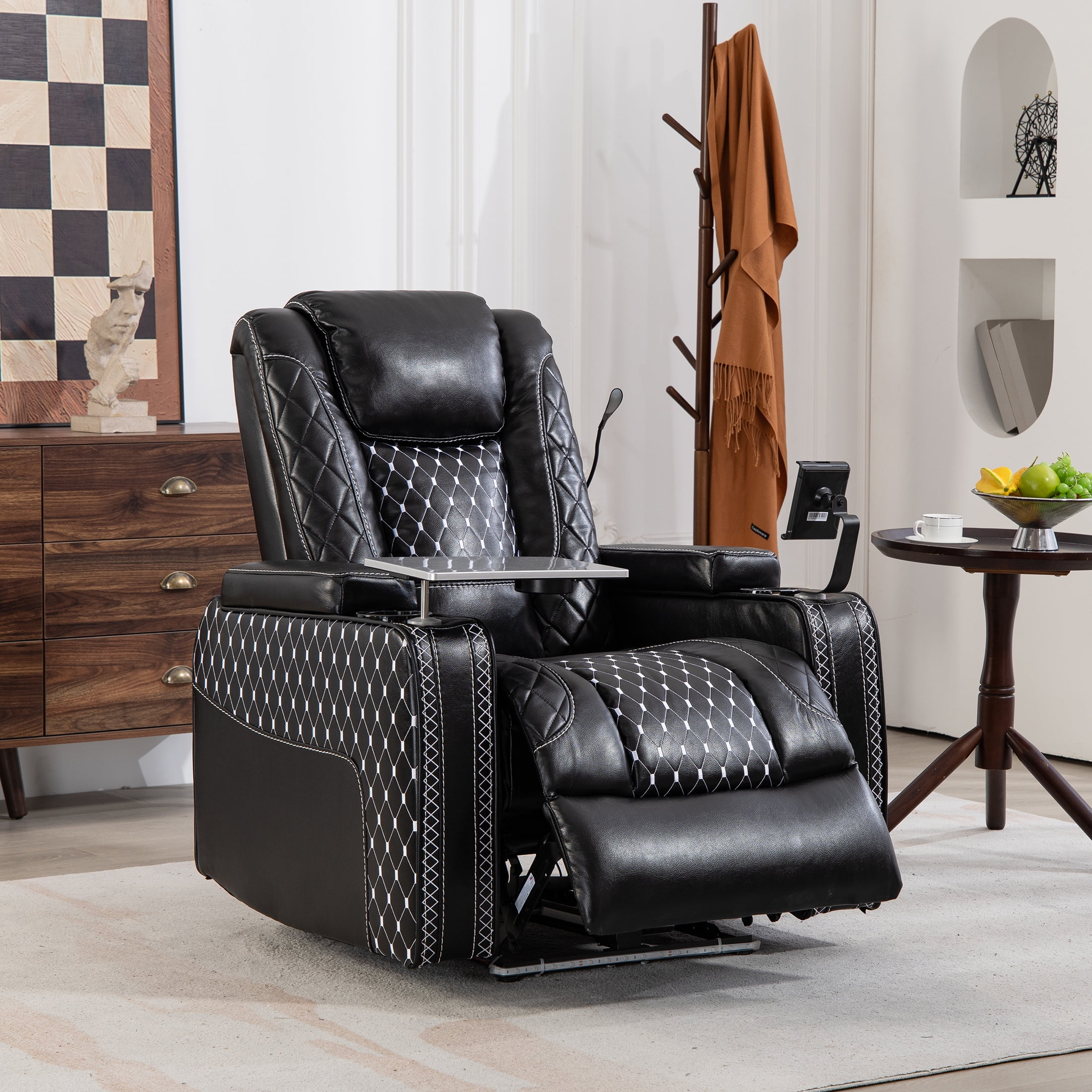 IMKHK Recliner Chair with Reading Lamp and LED Strip, Zero Gravity ...