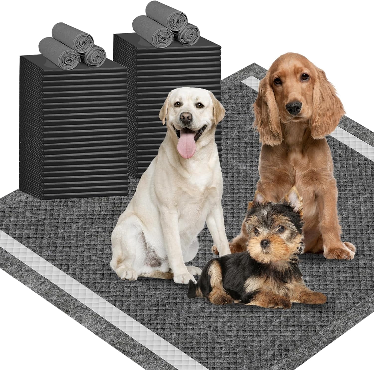 IMMCUTE Extra Large 36"X36" Charcoal Training Pads for Dogs, 30 Count ...